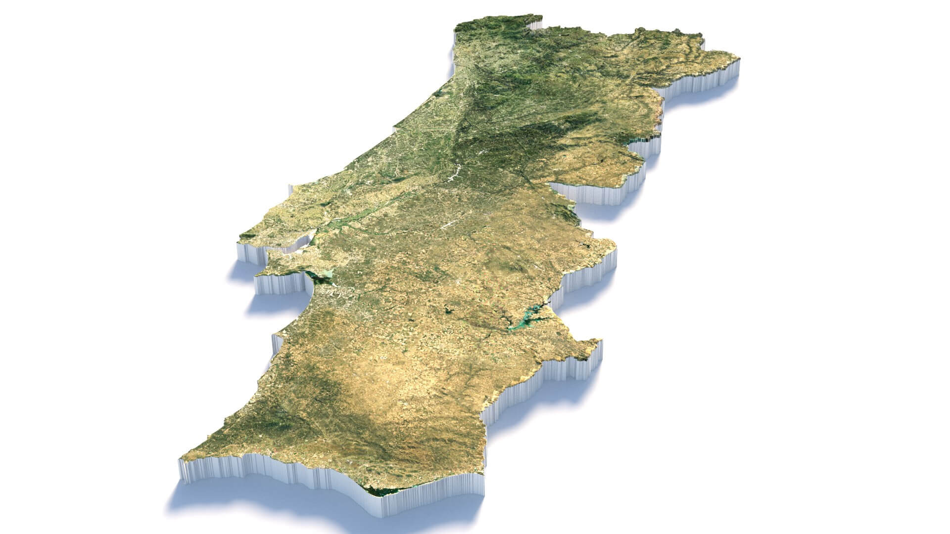 Portugal Terrain Map - 3D Model by 3dstudio