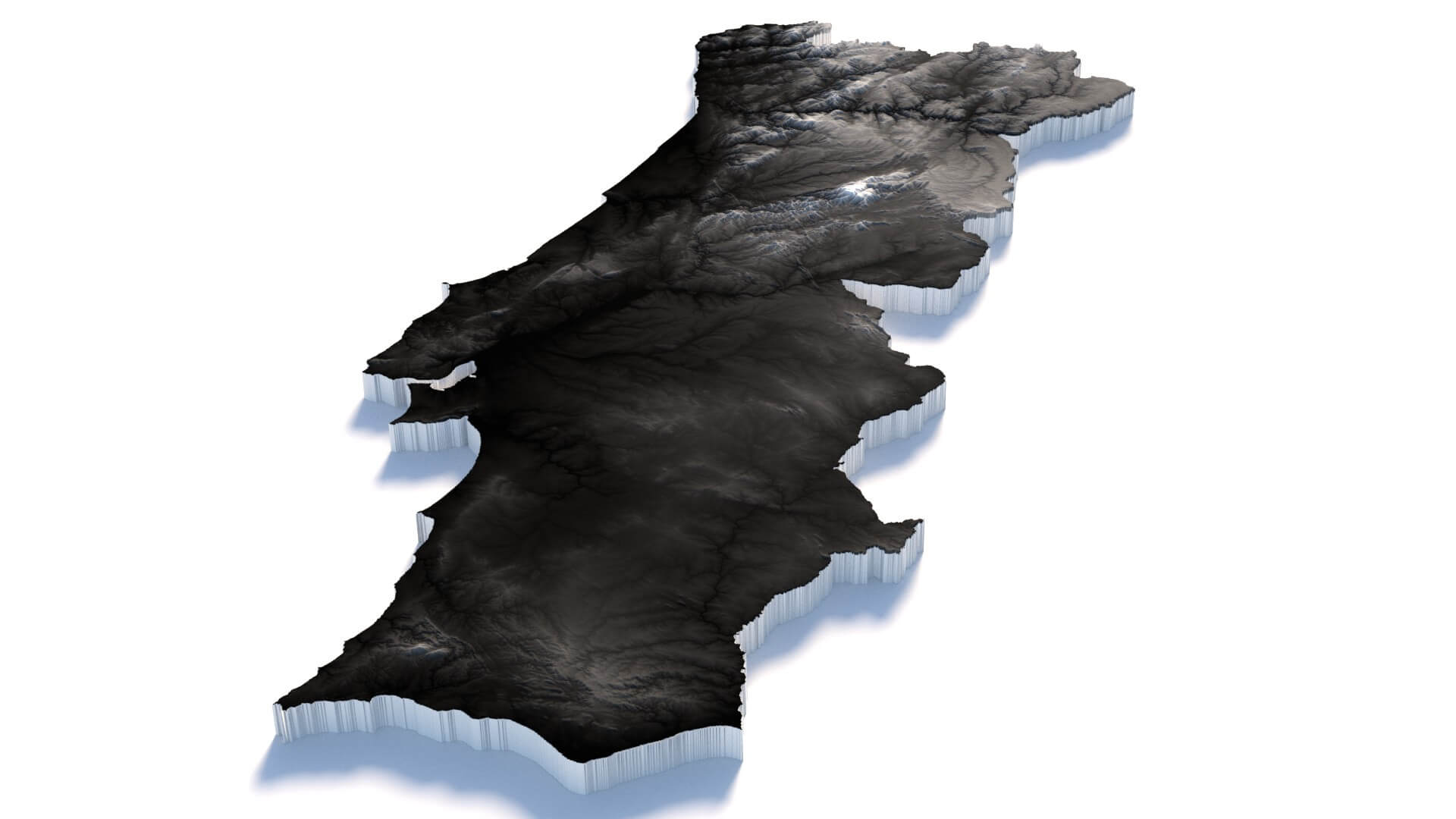 Portugal Terrain Map - 3D Model by 3dstudio