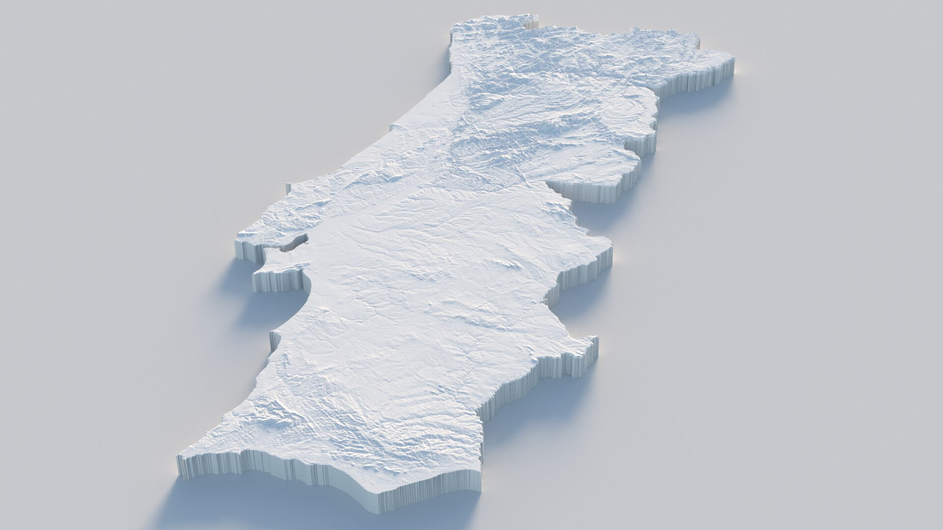 Portugal Terrain Map - 3D Model by 3dstudio