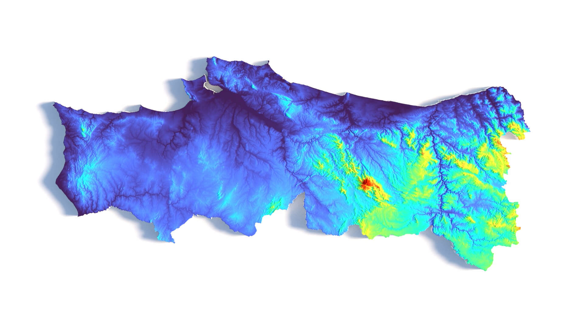 Portugal Terrain Map - 3D Model by 3dstudio