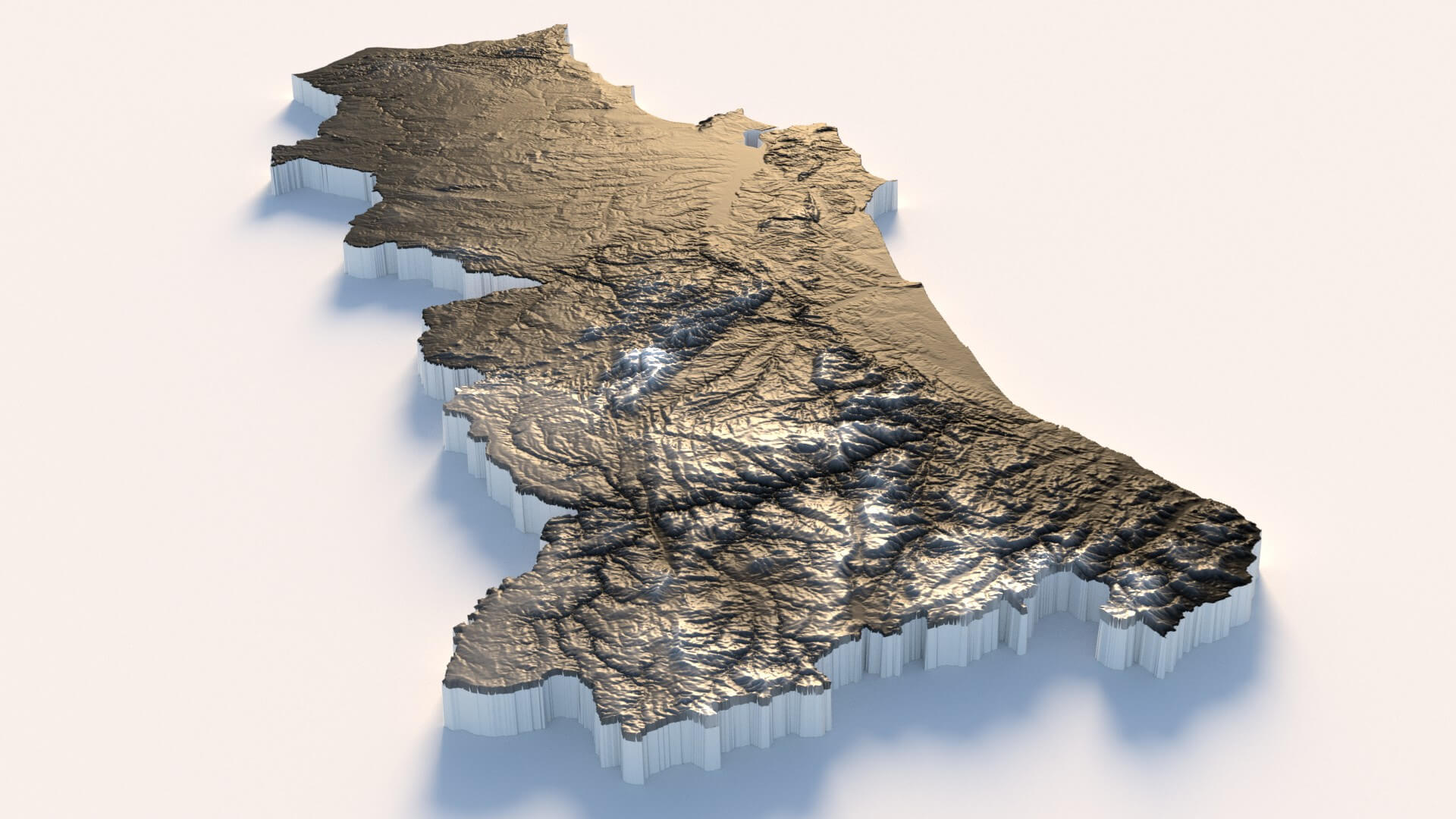 Portugal Terrain Map - 3D Model by 3dstudio