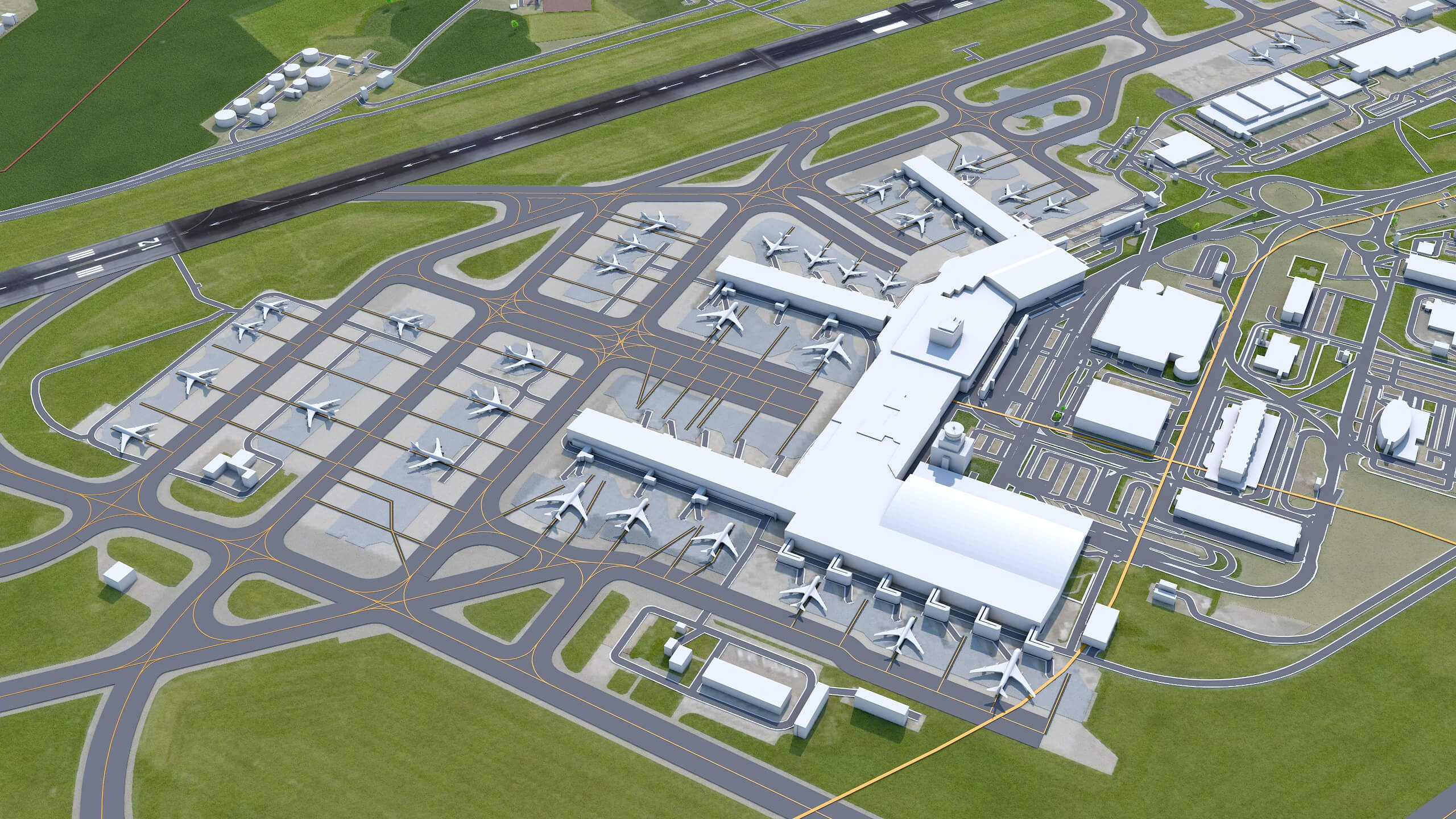 Prague Vaclav Havel Airport - 3D Model by 3dstudio