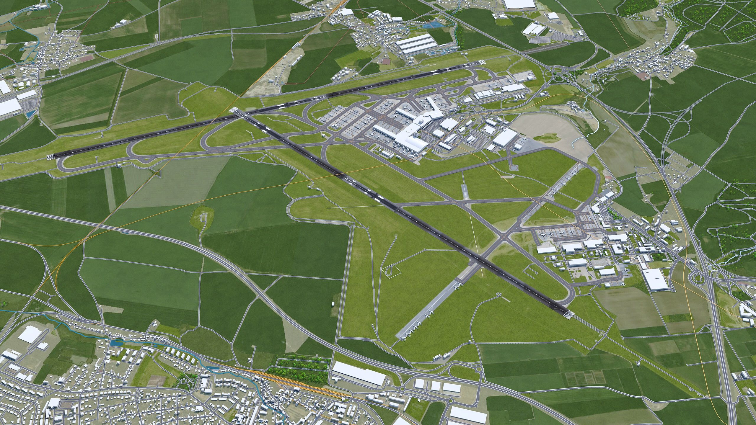 Prague Vaclav Havel Airport - 3D Model by 3dstudio