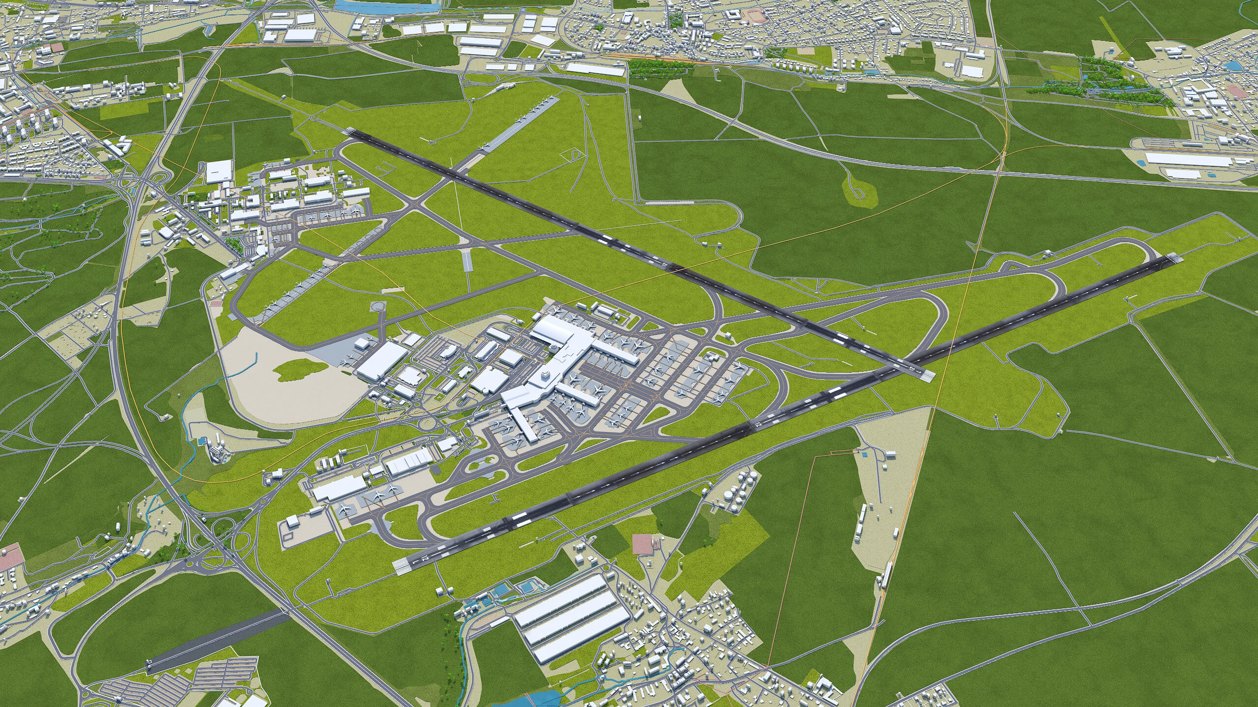Prague Vaclav Havel Airport - 3D Model by 3dstudio