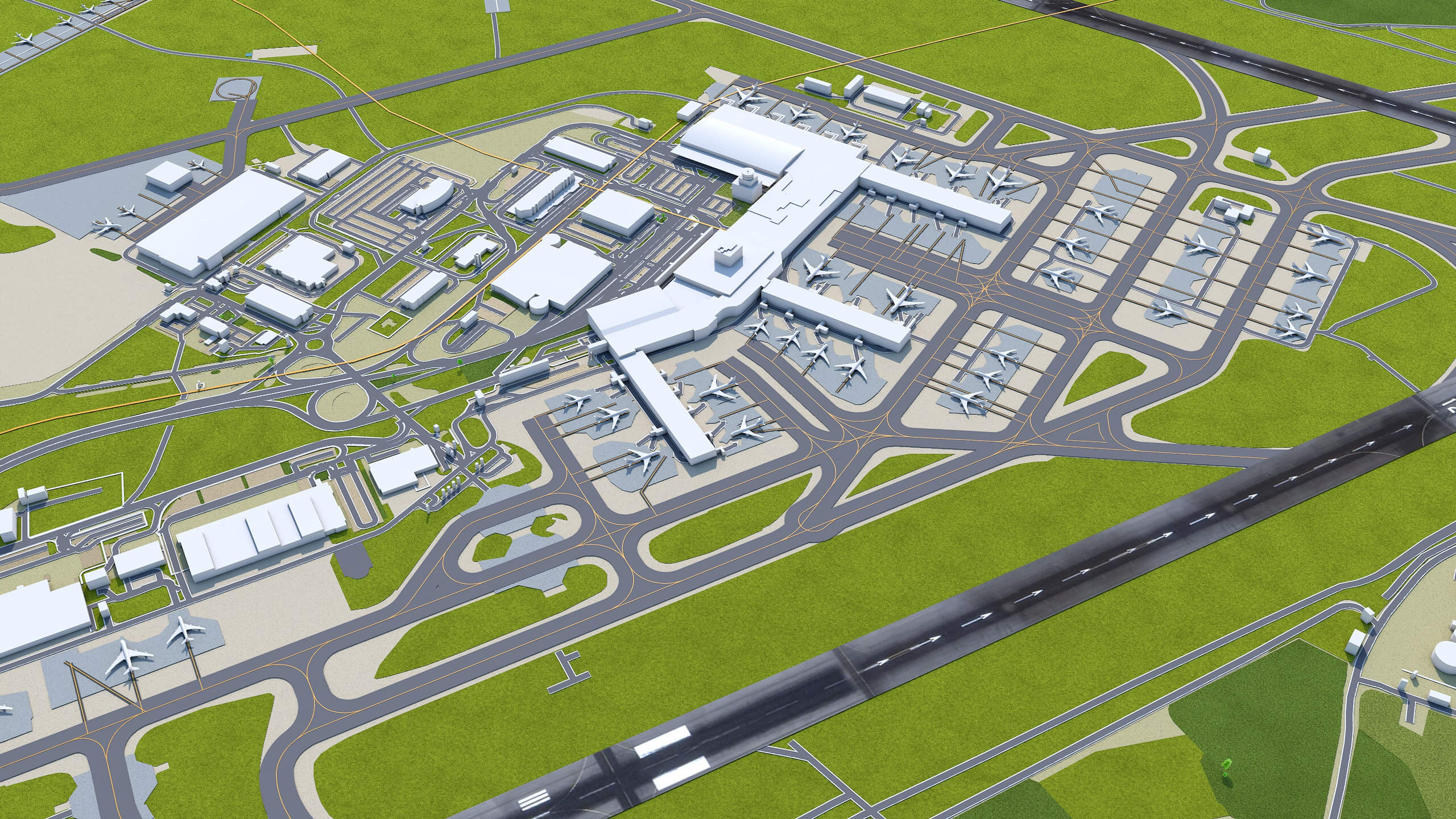 Prague Vaclav Havel Airport - 3D Model by 3dstudio