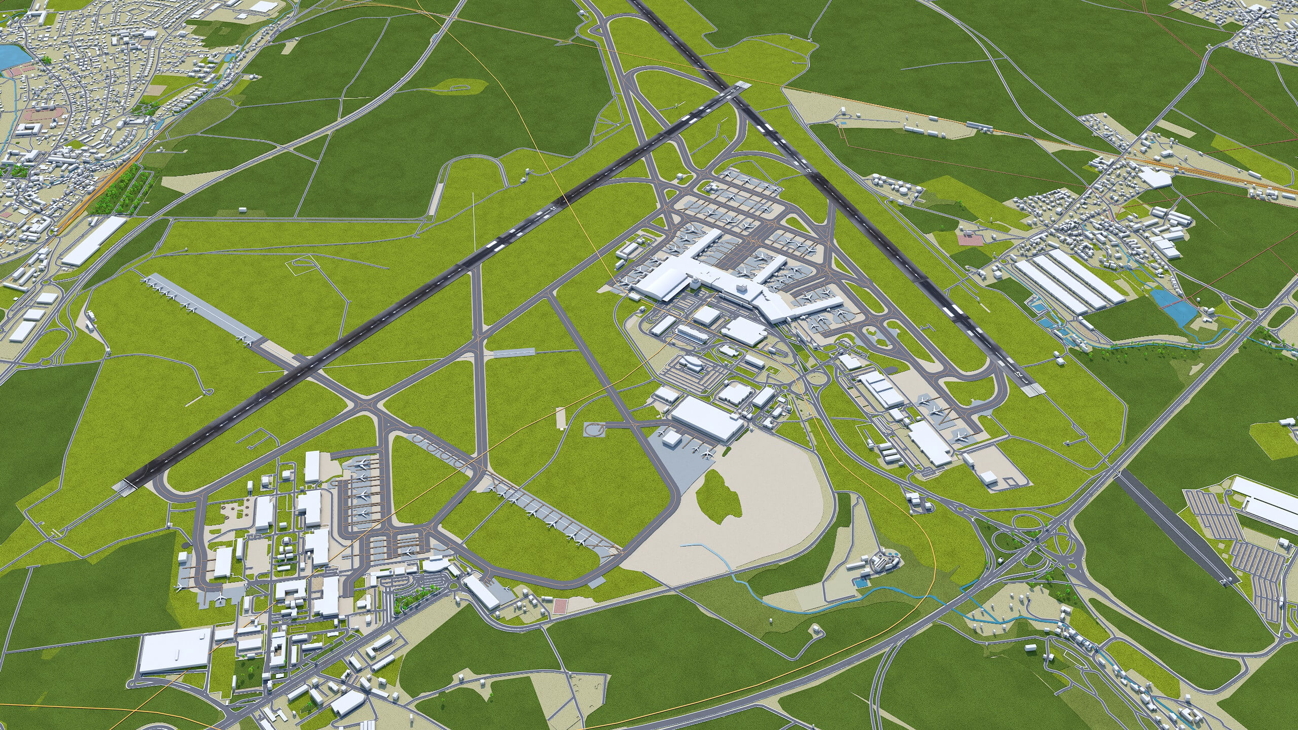 Prague Vaclav Havel Airport - 3D Model by 3dstudio