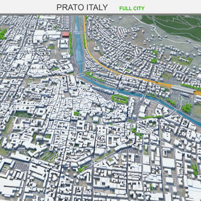 Prato City Italy 3D Model 30km by 3dstudio