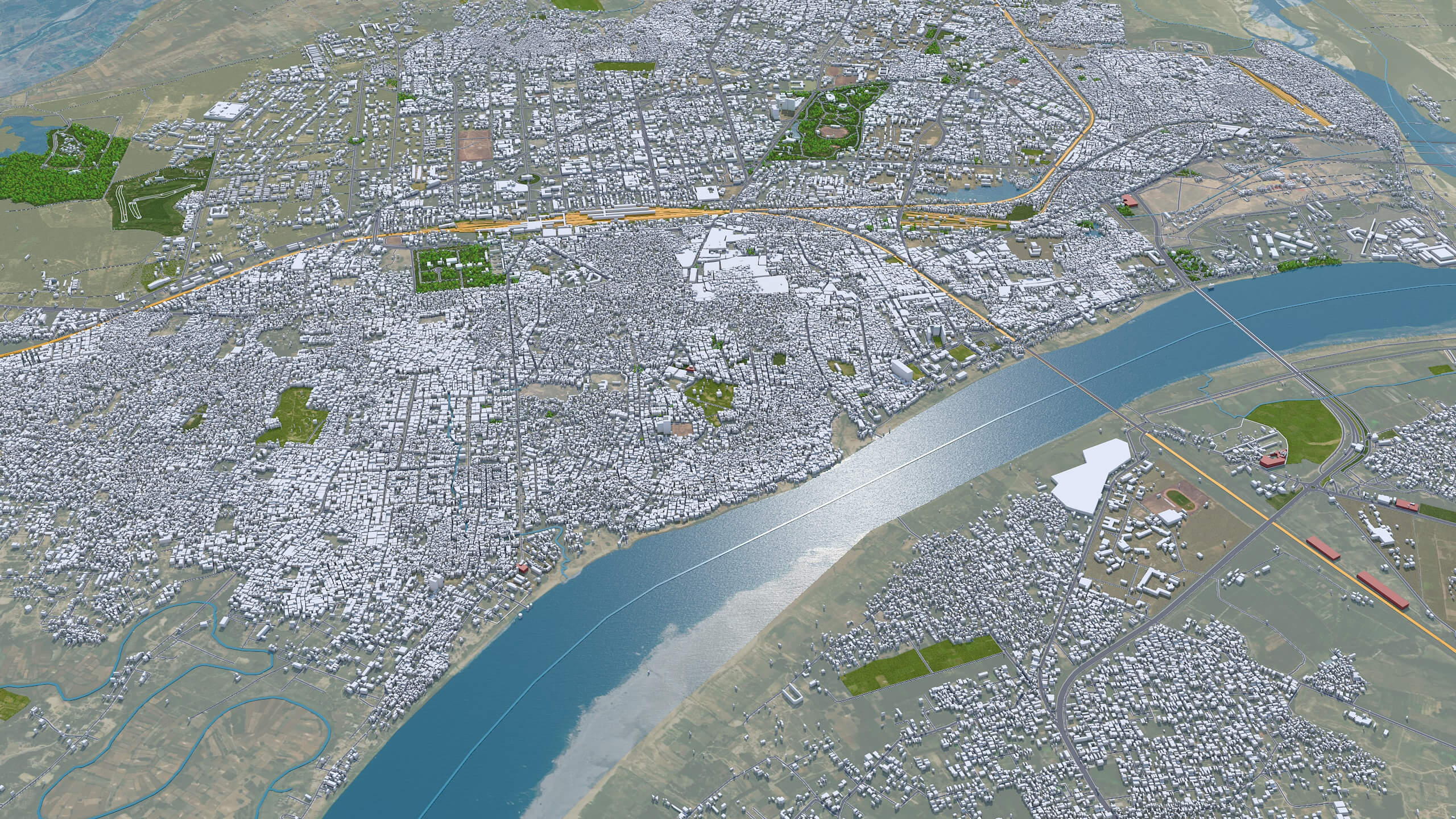 Prayagraj City Uttar Pradesh India 3D Model 25km by 3dstudio