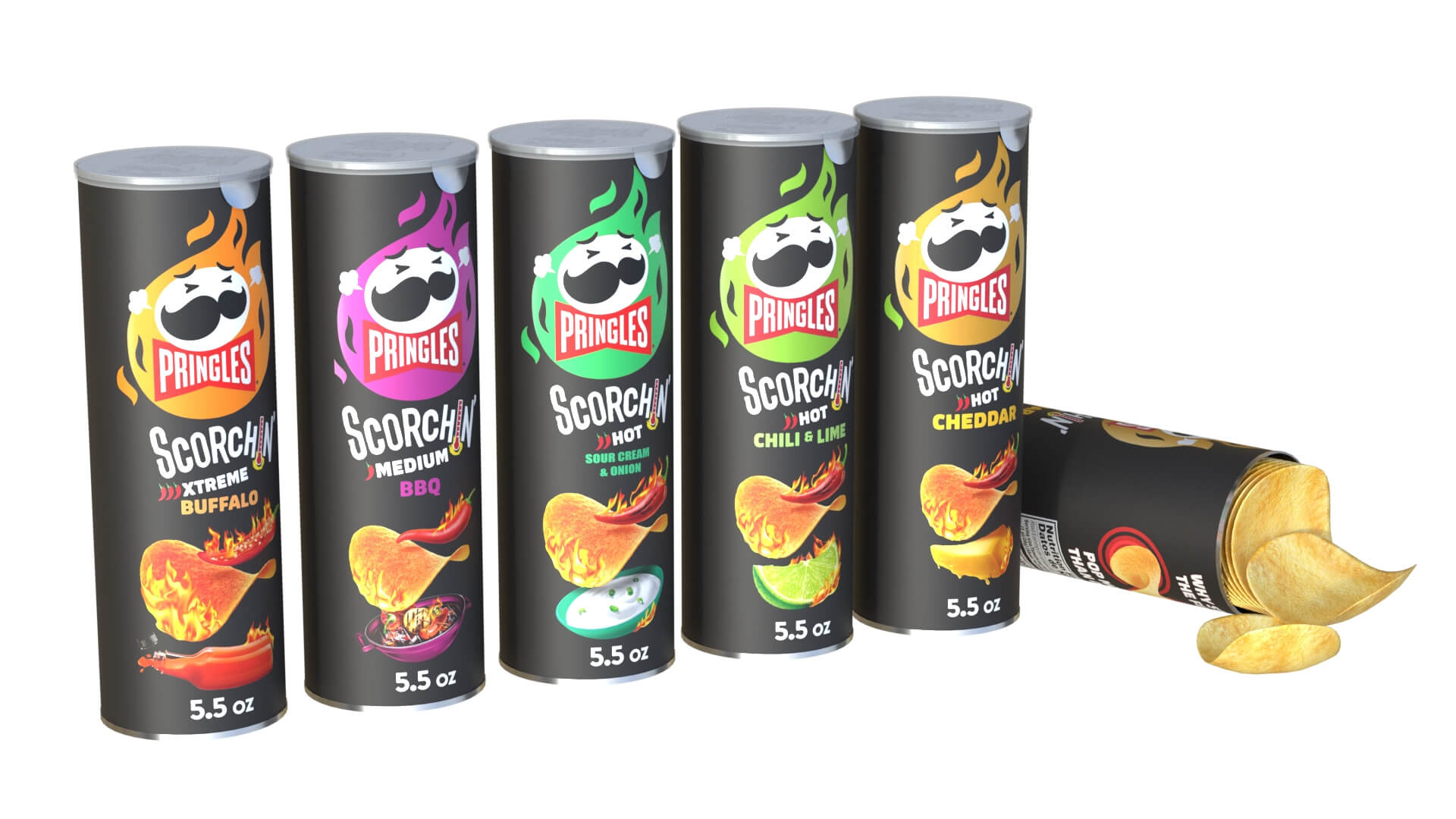Pringles Scorchin' Collection - 3D Model by 3dstudio