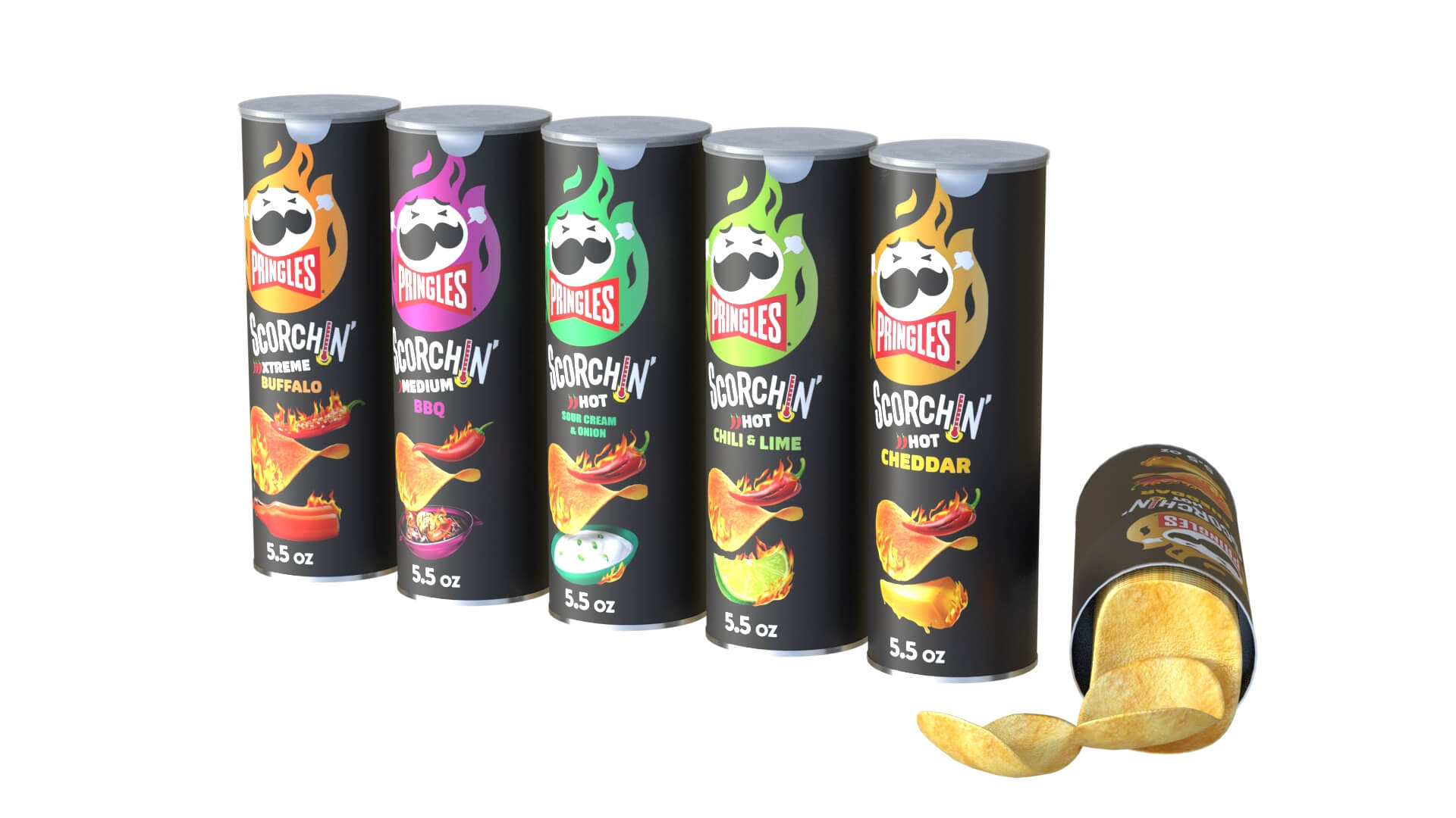 Pringles Scorchin' Collection - 3D Model by 3dstudio
