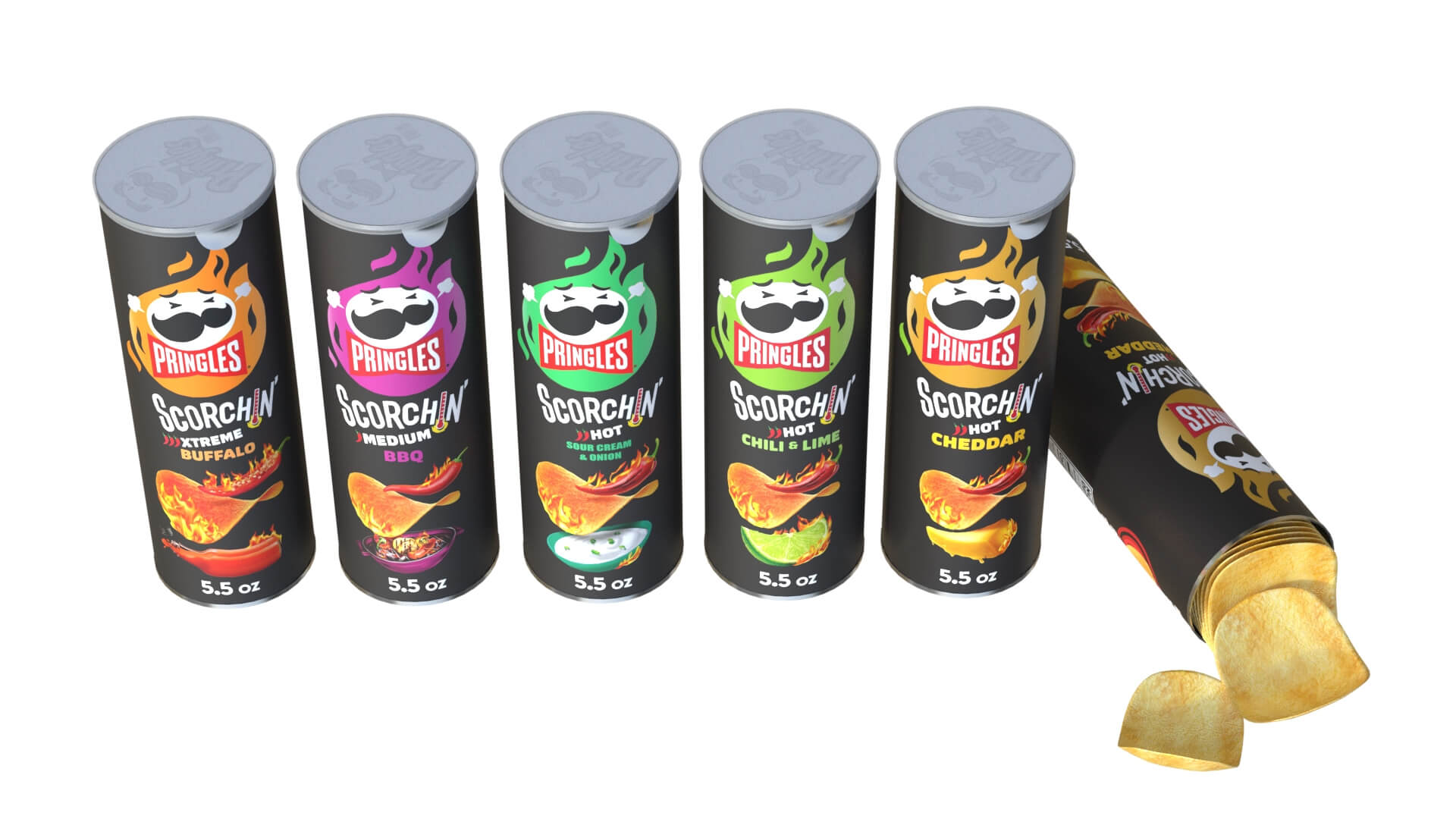 Pringles Scorchin' Collection - 3D Model by 3dstudio