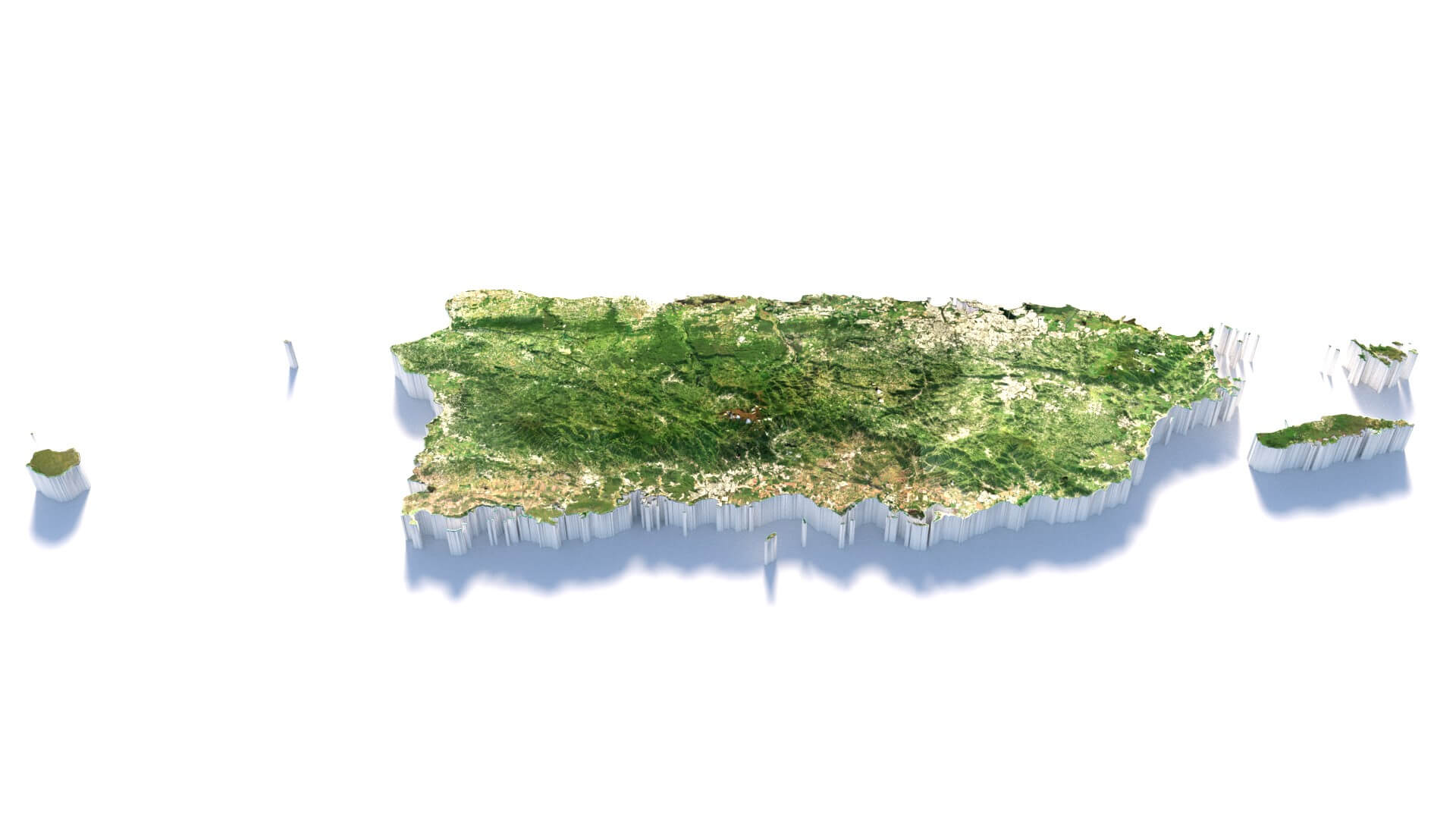 Puerto Rico Terrain Map - 3D Model by 3dstudio