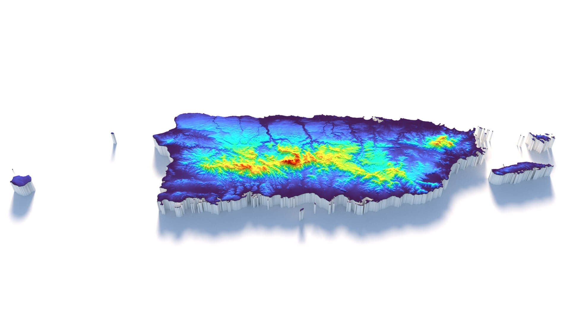 Puerto Rico Terrain Map - 3D Model by 3dstudio
