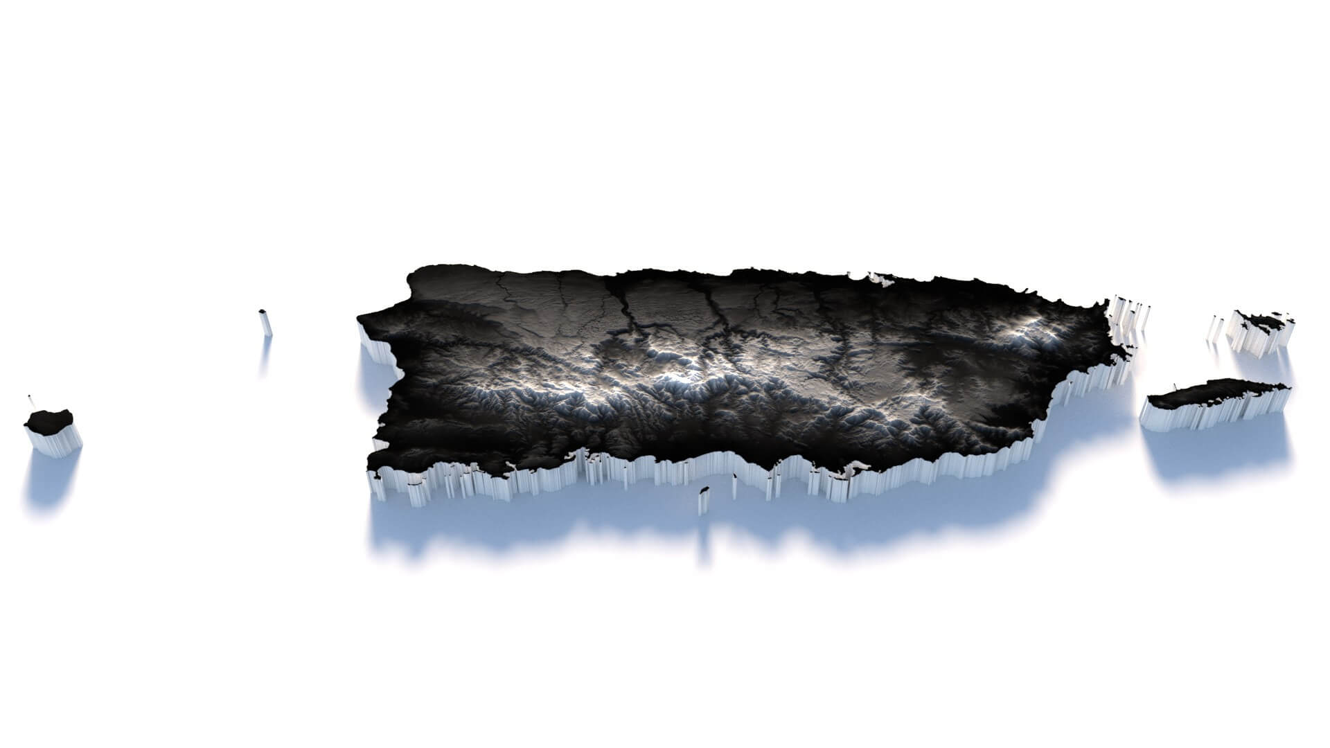 Puerto Rico Terrain Map - 3D Model by 3dstudio
