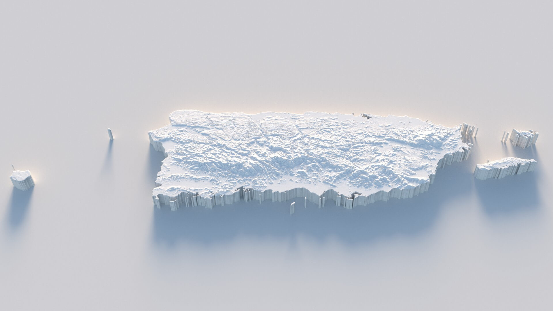 Puerto Rico Terrain Map - 3D Model by 3dstudio