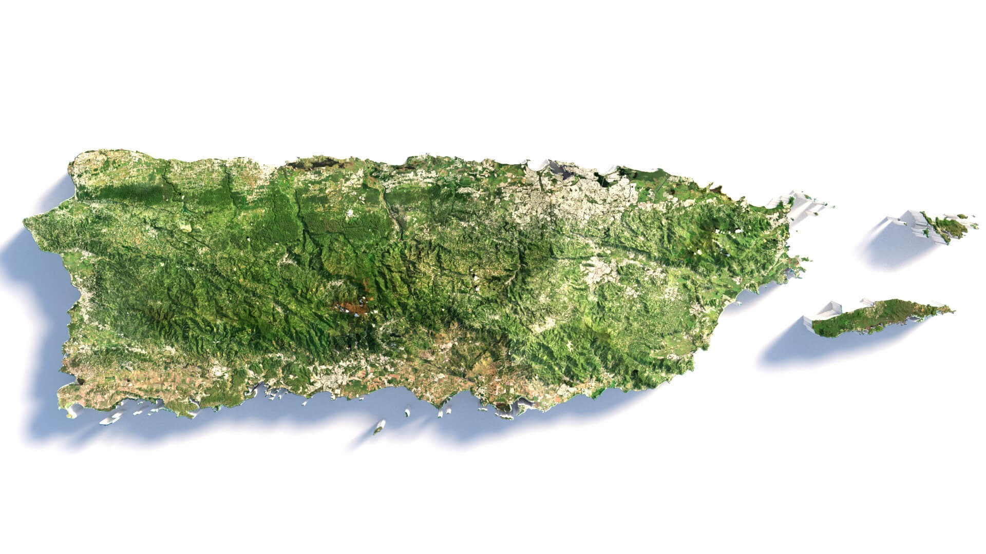 Puerto Rico Terrain Map - 3D Model by 3dstudio