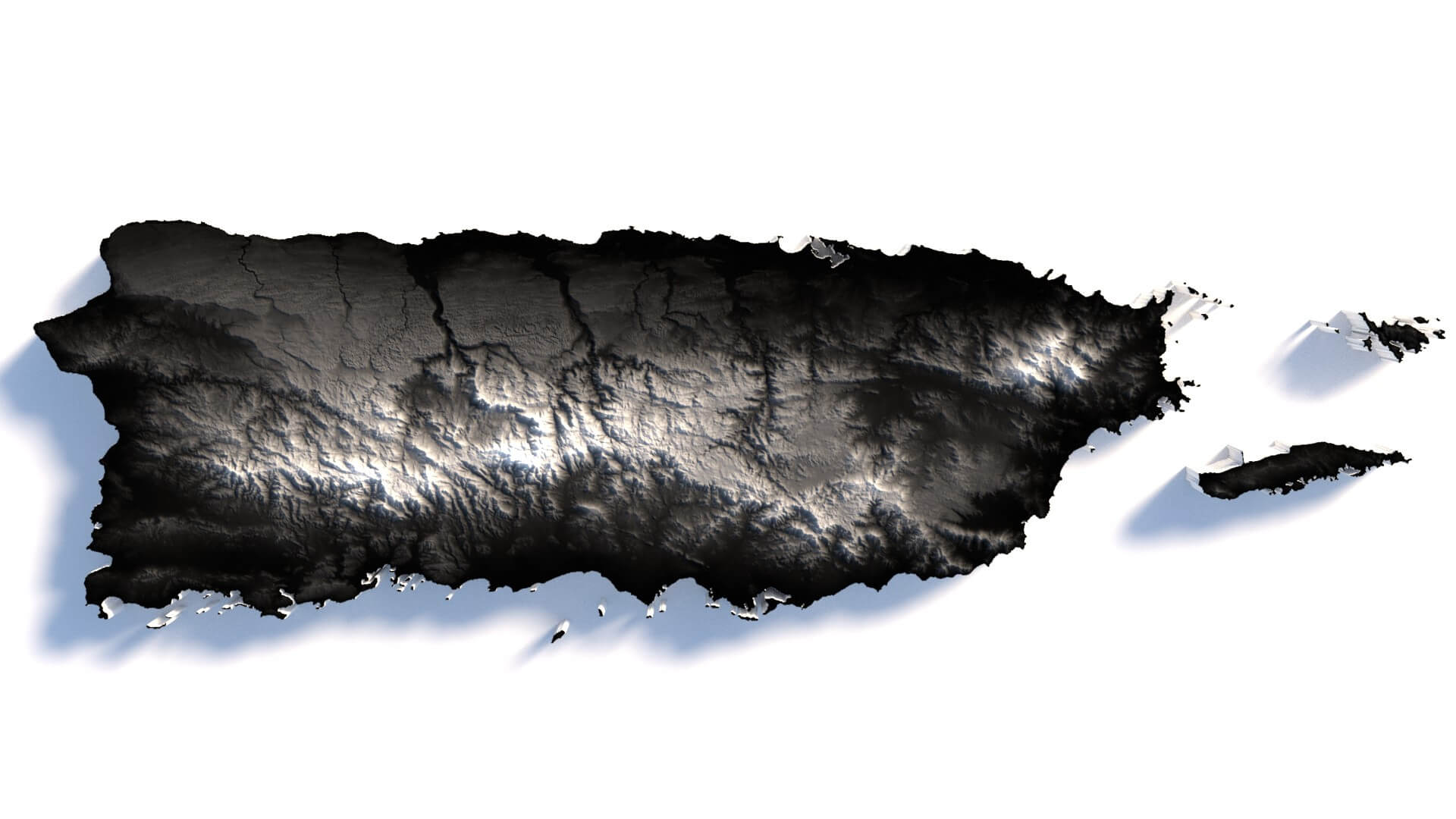 Puerto Rico Terrain Map - 3D Model by 3dstudio