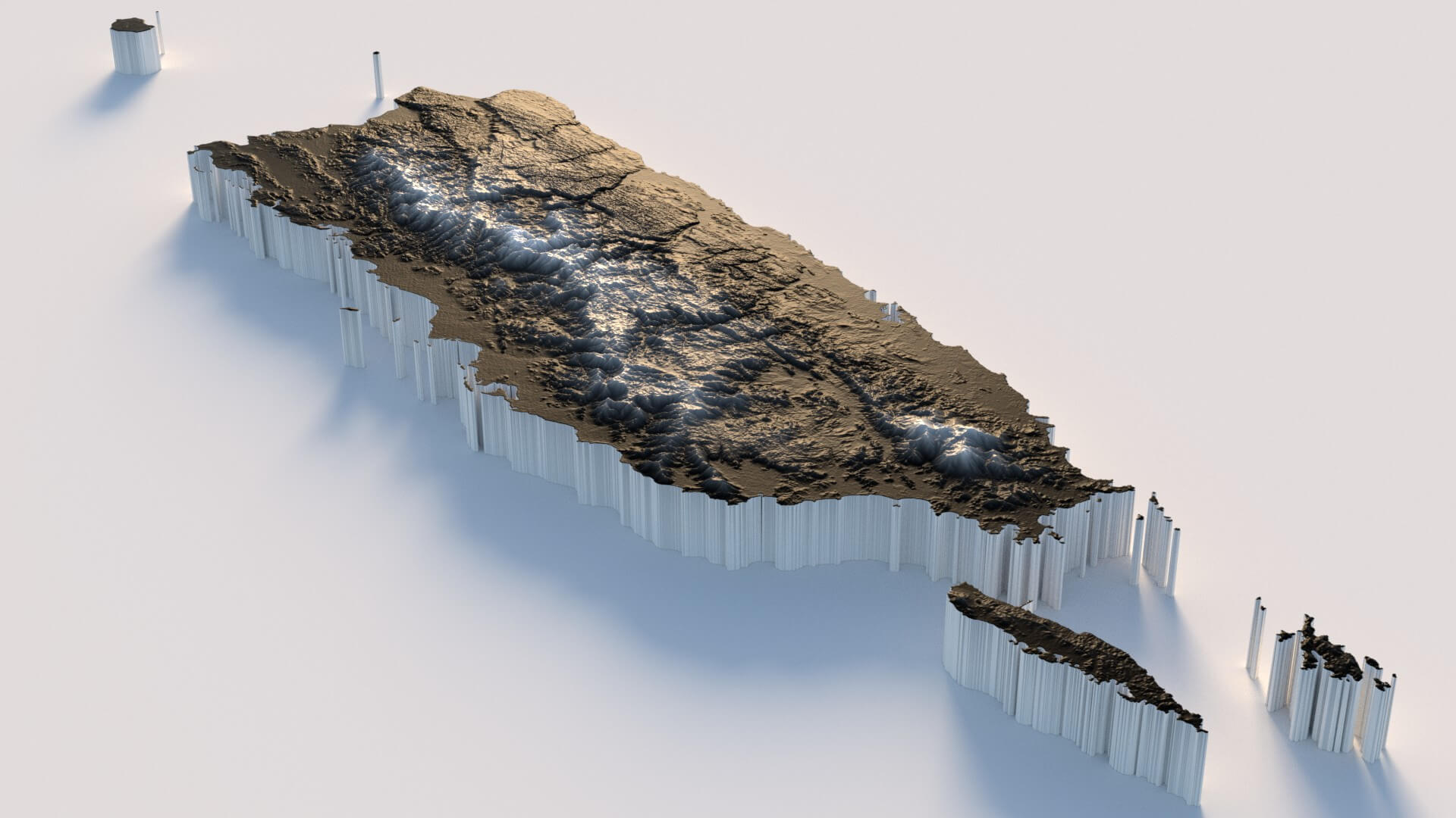 Puerto Rico Terrain Map - 3D Model by 3dstudio