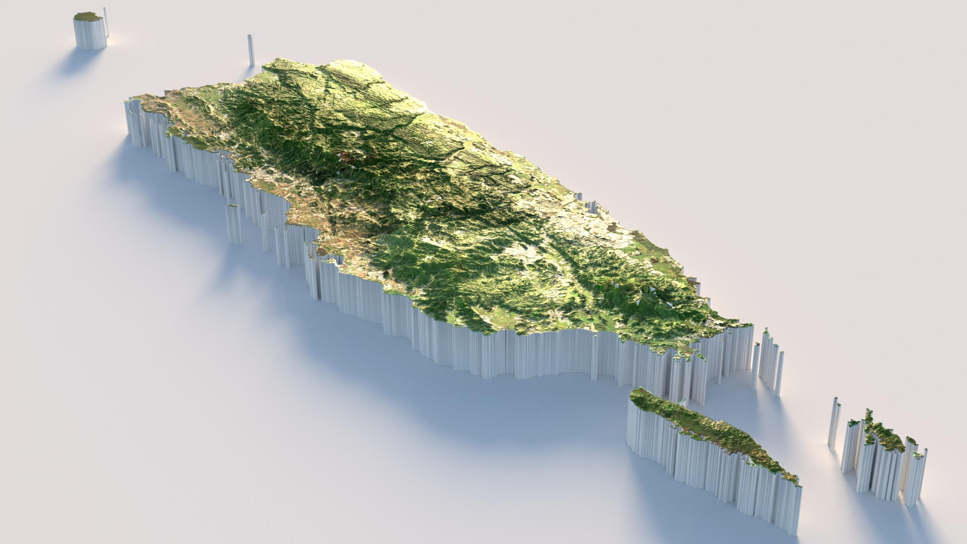 Puerto Rico Terrain Map - 3D Model by 3dstudio