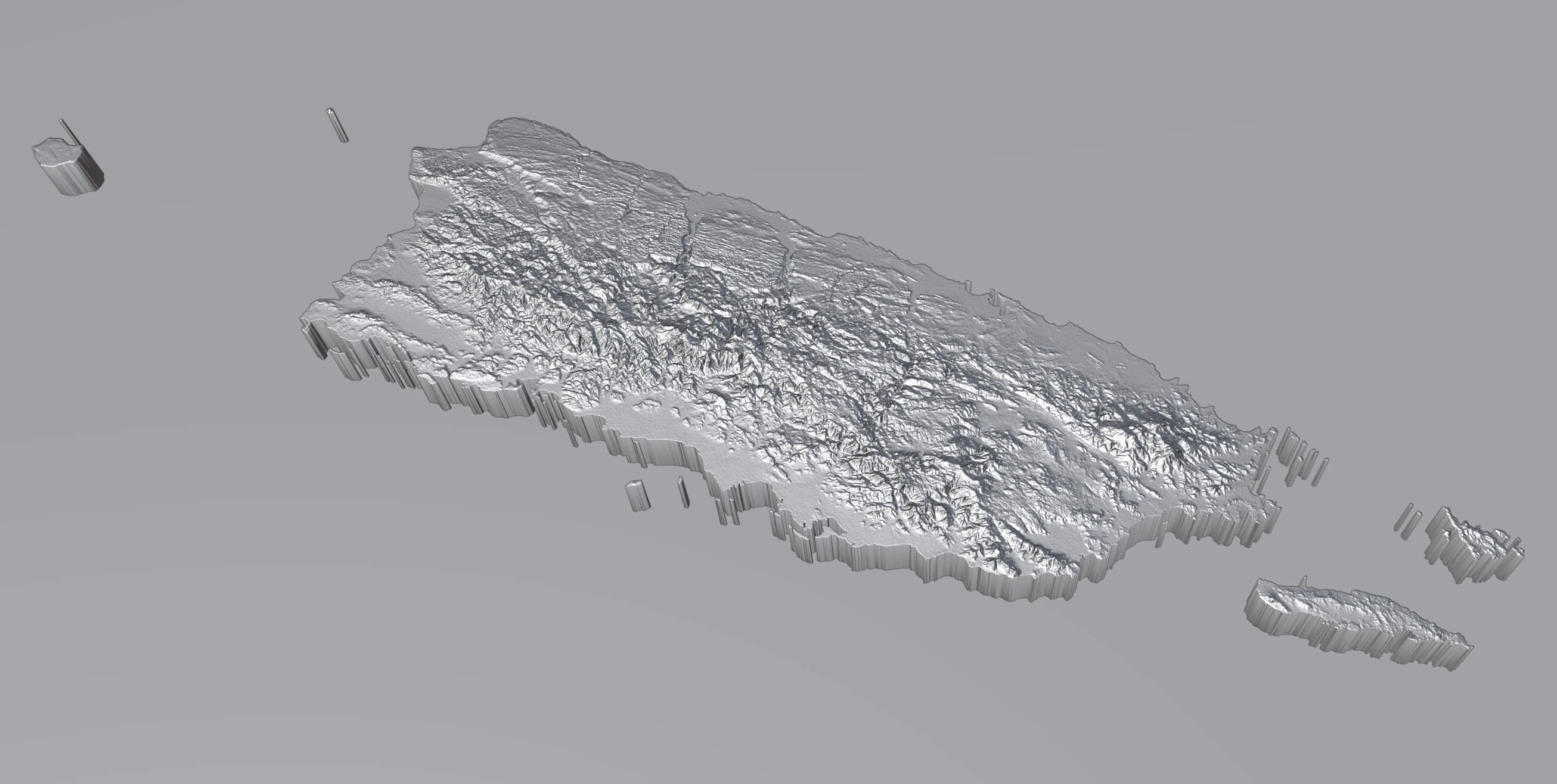 Puerto Rico Terrain Map - 3D Model by 3dstudio