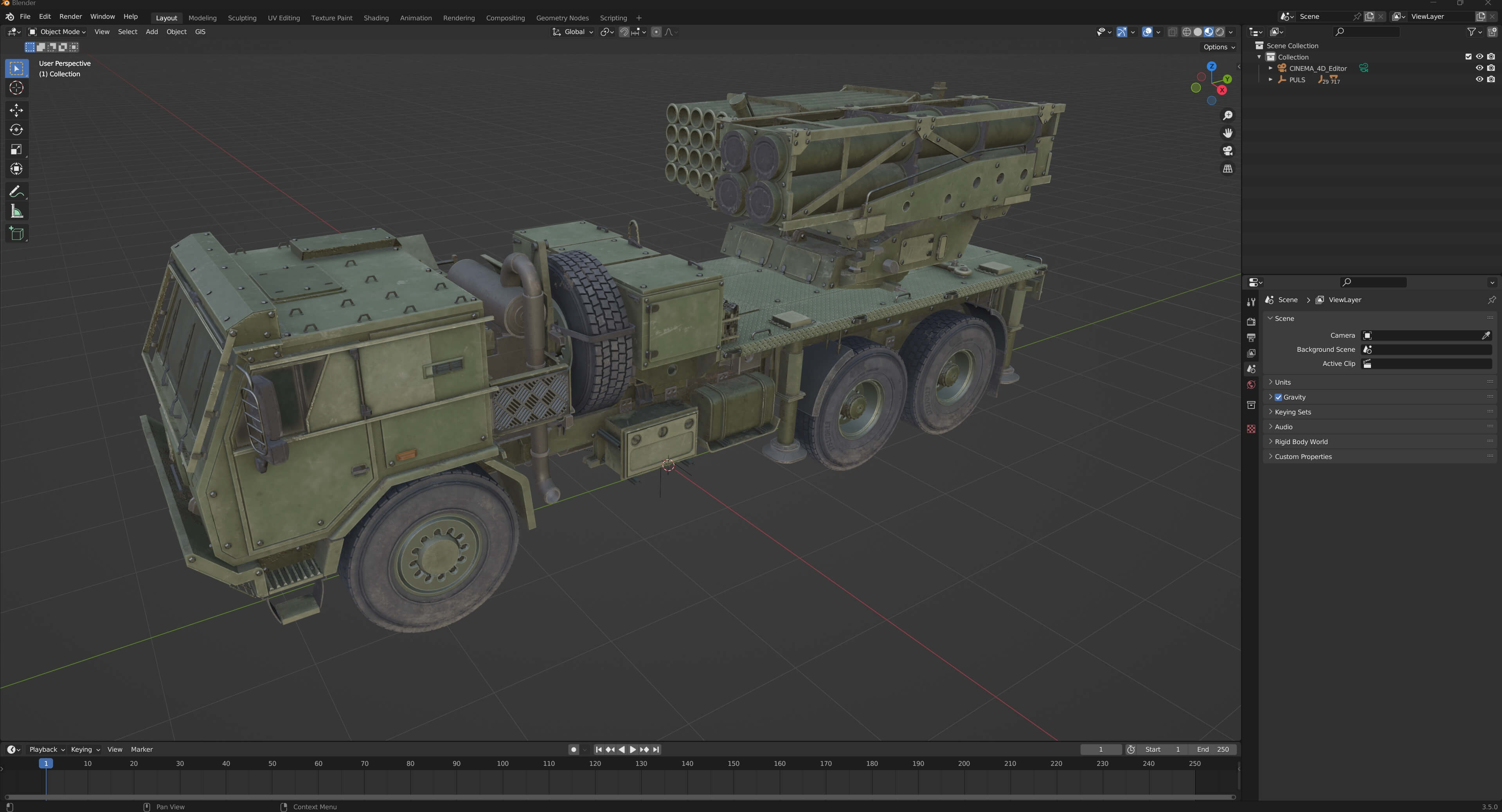 Puls Multiple Rocket Launcher - 3D Model by 3dstudio