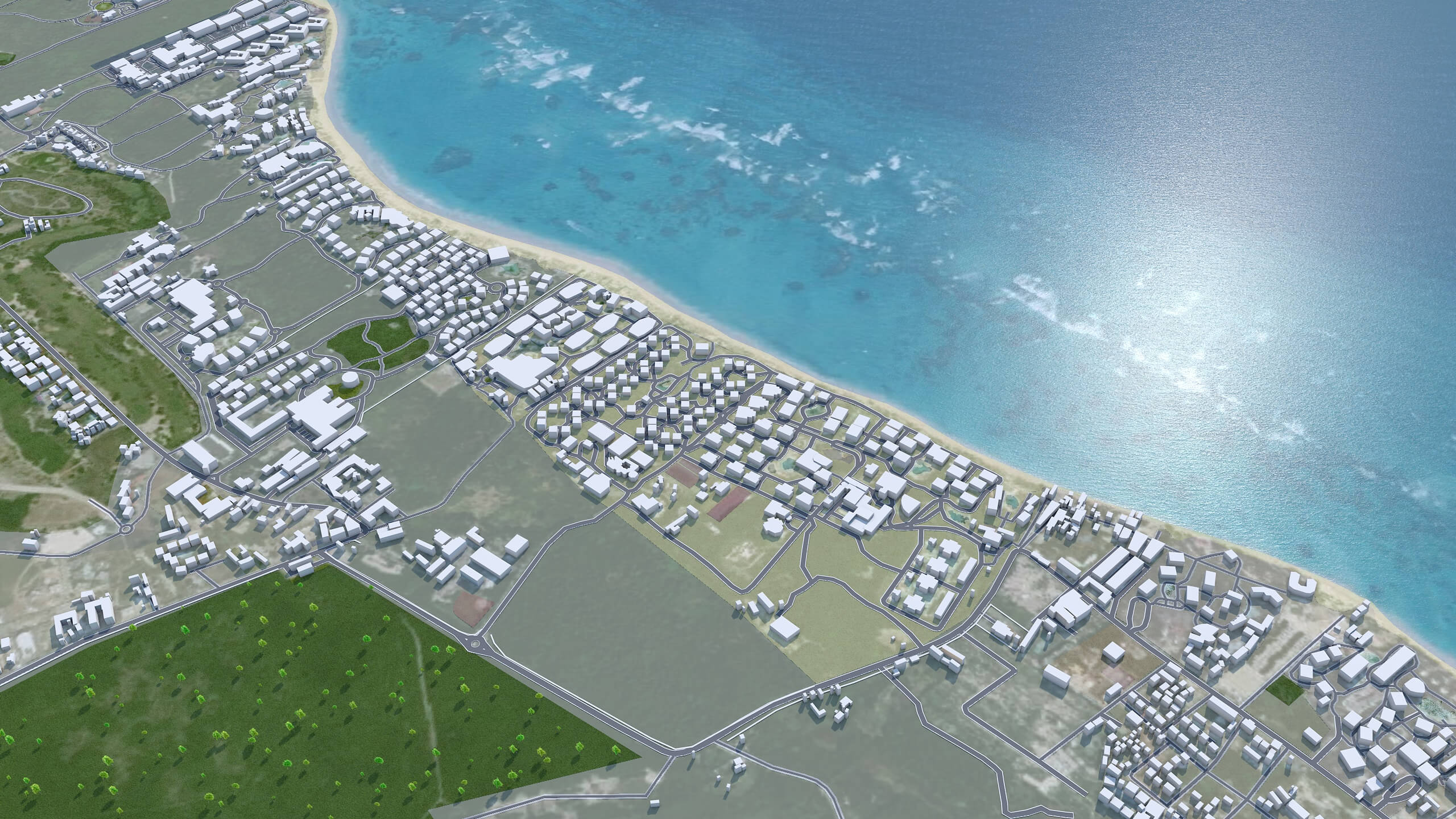Punta Cana Dominican Republic City 3D Model 45km by 3dstudio