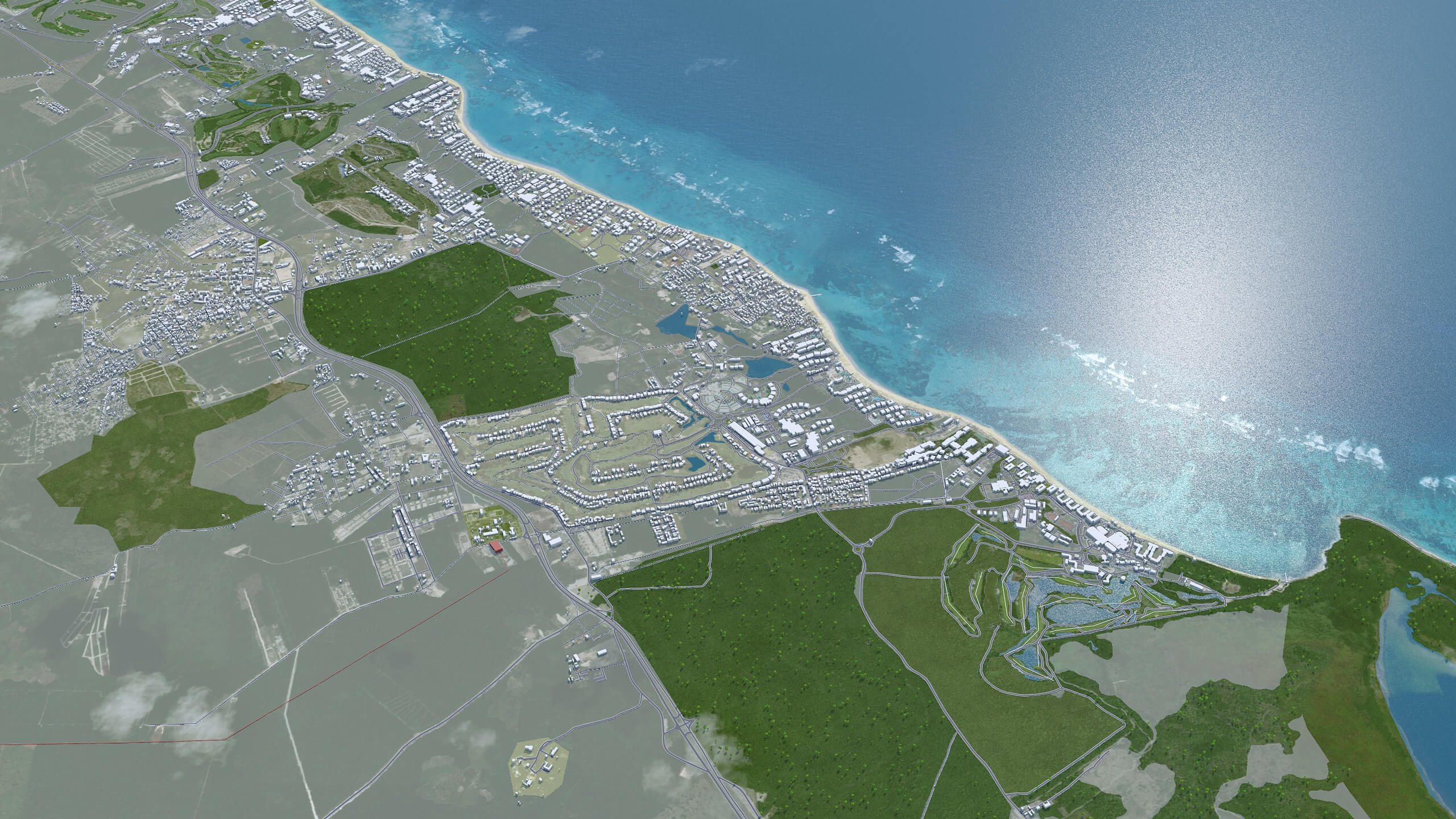 Punta Cana Dominican Republic City 3D Model 45km by 3dstudio