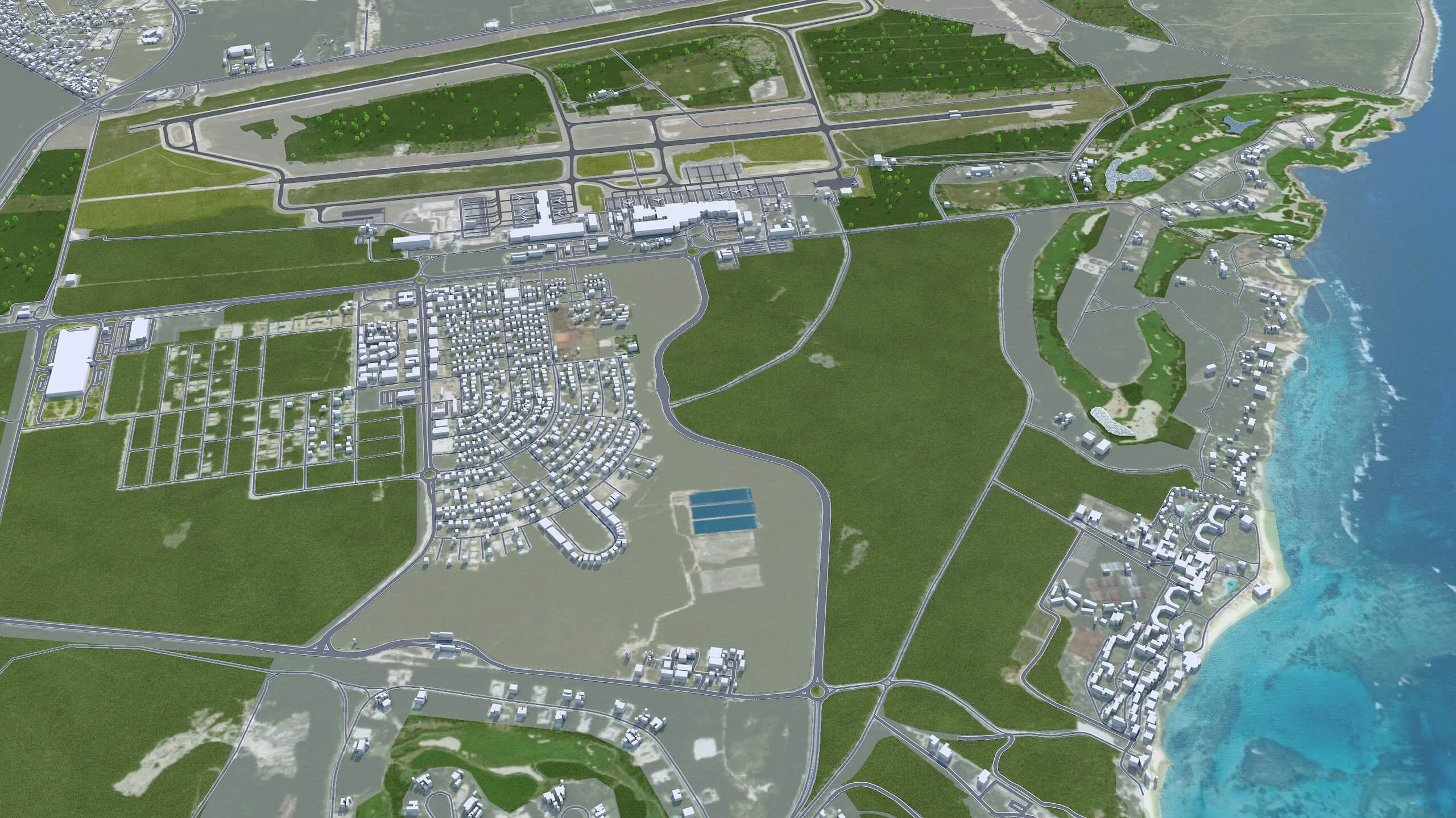 Punta Cana Dominican Republic City 3D Model 45km by 3dstudio