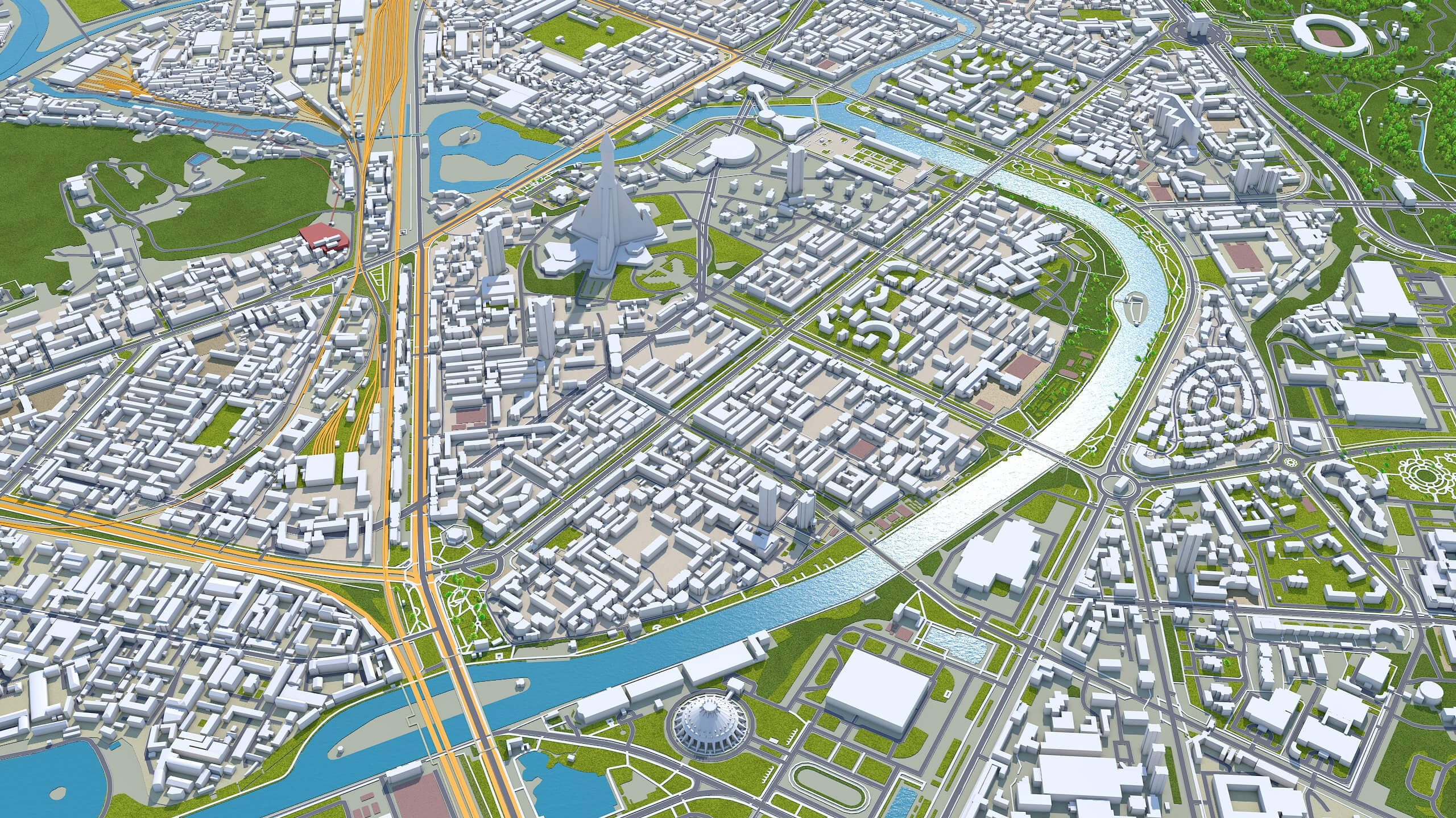 Pyongyang, North Korea 40km - 3D Model by 3dstudio