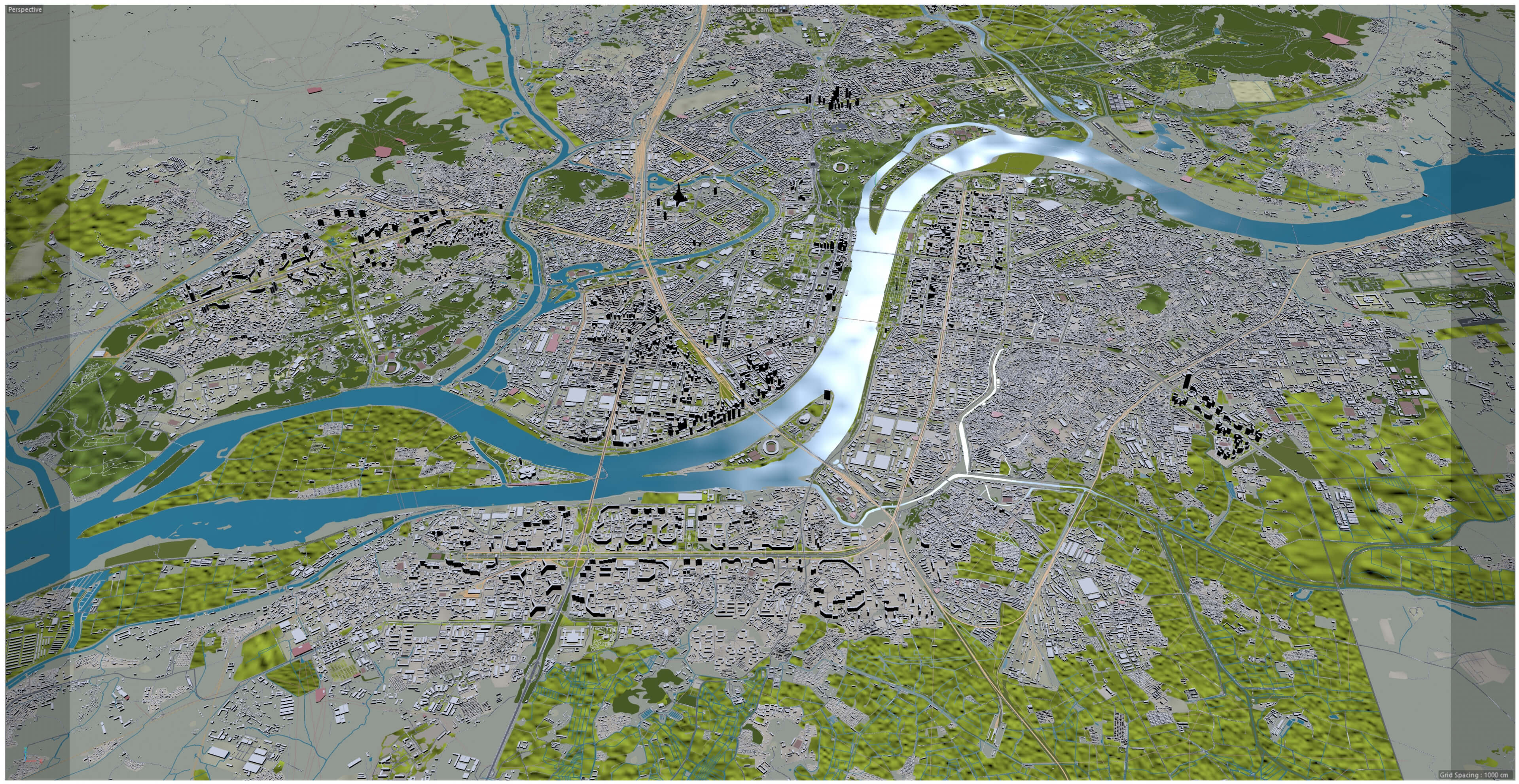 Pyongyang, North Korea 40km - 3D Model by 3dstudio