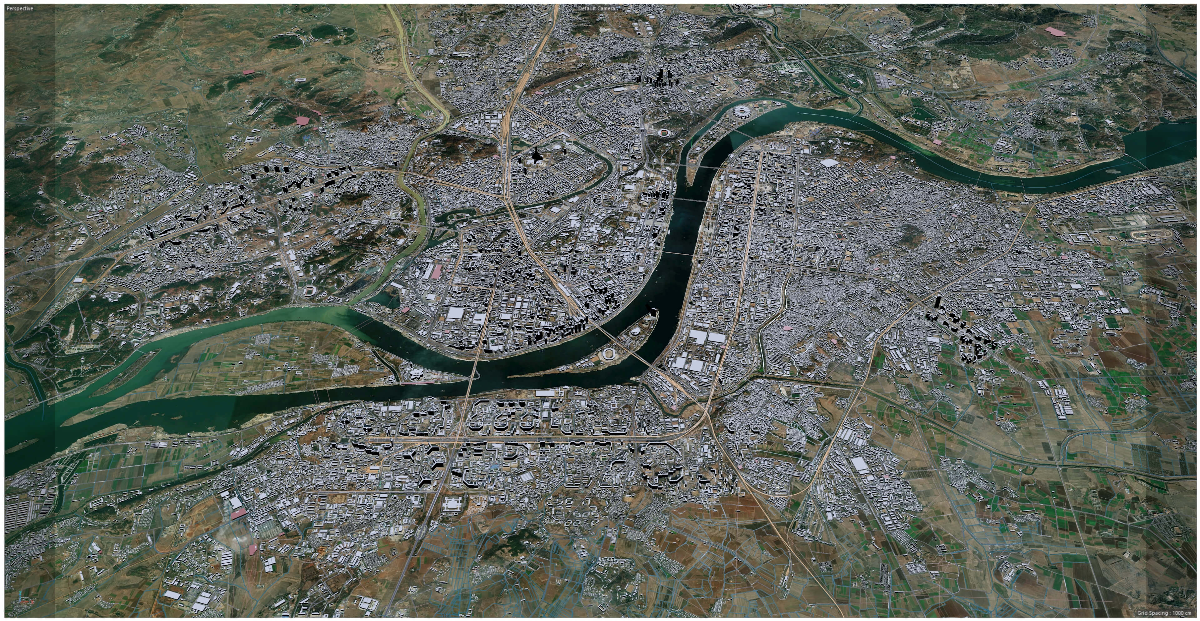 Pyongyang, North Korea 40km - 3D Model by 3dstudio