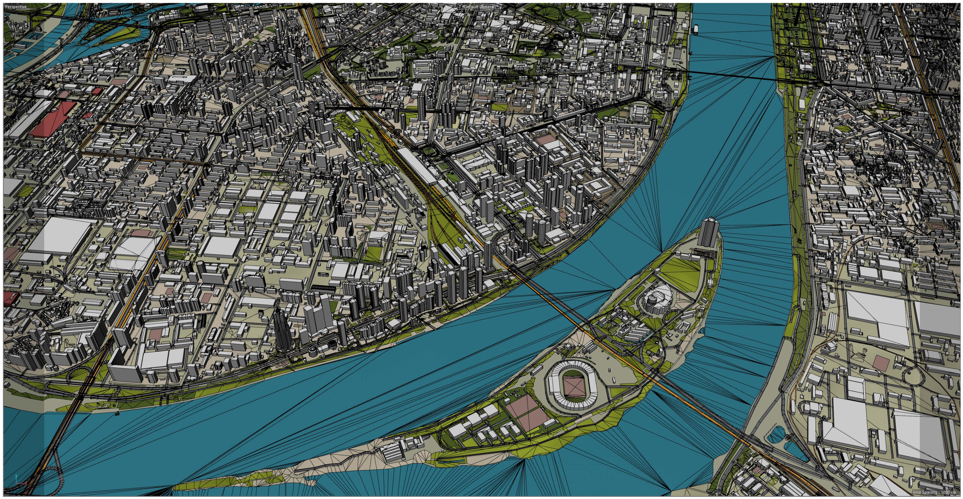 Pyongyang, North Korea 40km - 3D Model by 3dstudio