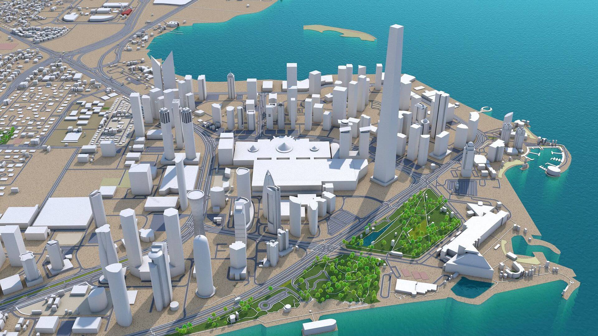 Qatar Full City 200km - 3D Model by 3dstudio