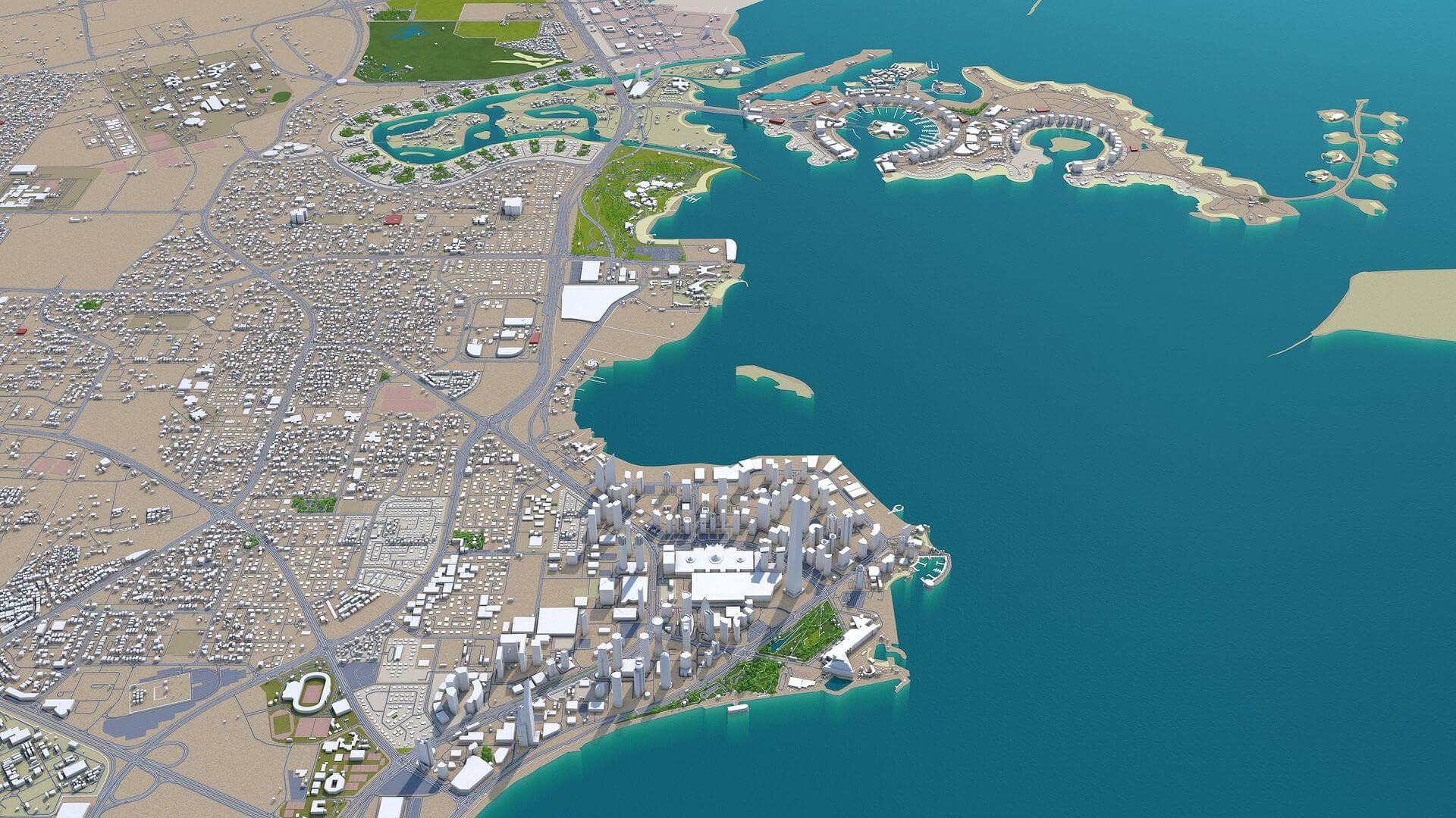 Qatar Full City 200km - 3D Model by 3dstudio