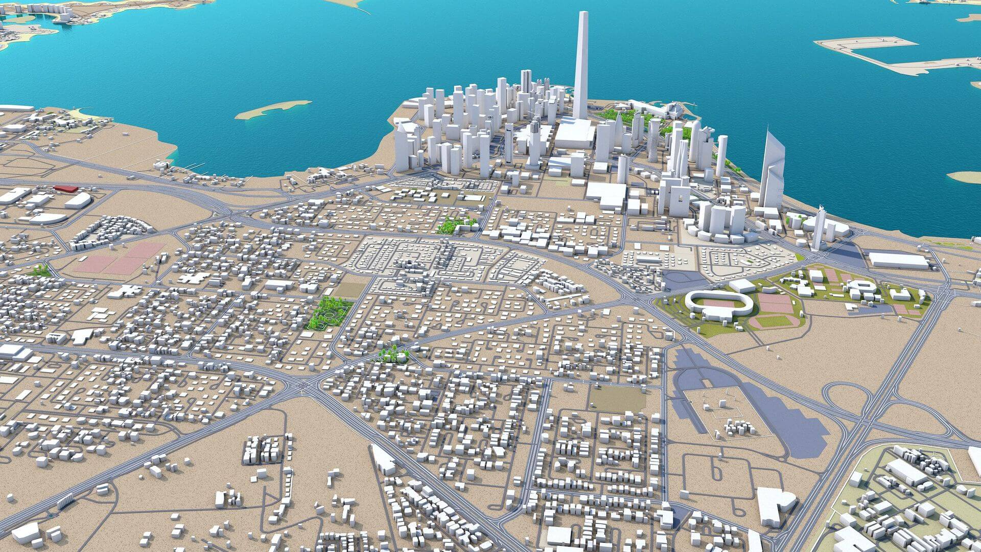 Qatar Full City 200km - 3D Model by 3dstudio