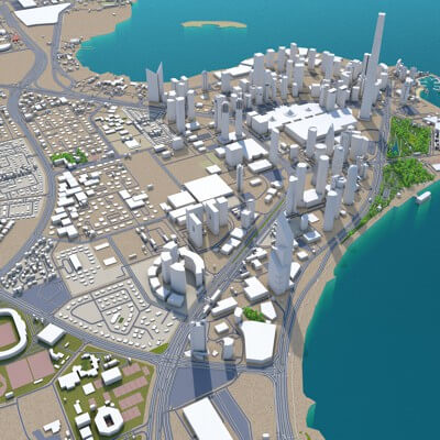 Qatar Full City 200km - 3D Model by 3dstudio