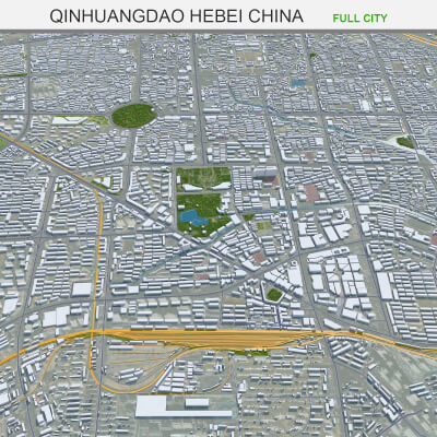 Qinhuangdao City Hebei China 3D Model 60km by 3dstudio
