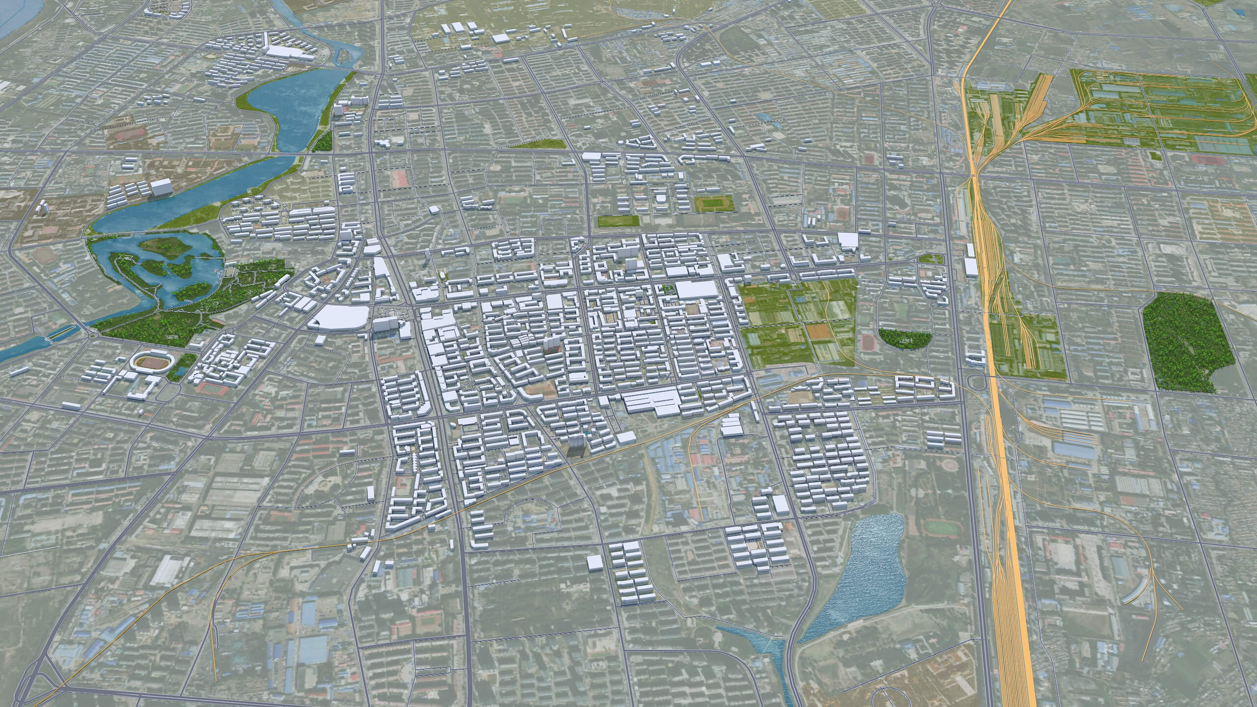 Qiqihar Heilongjiang City China 3D Model 65km by 3dstudio