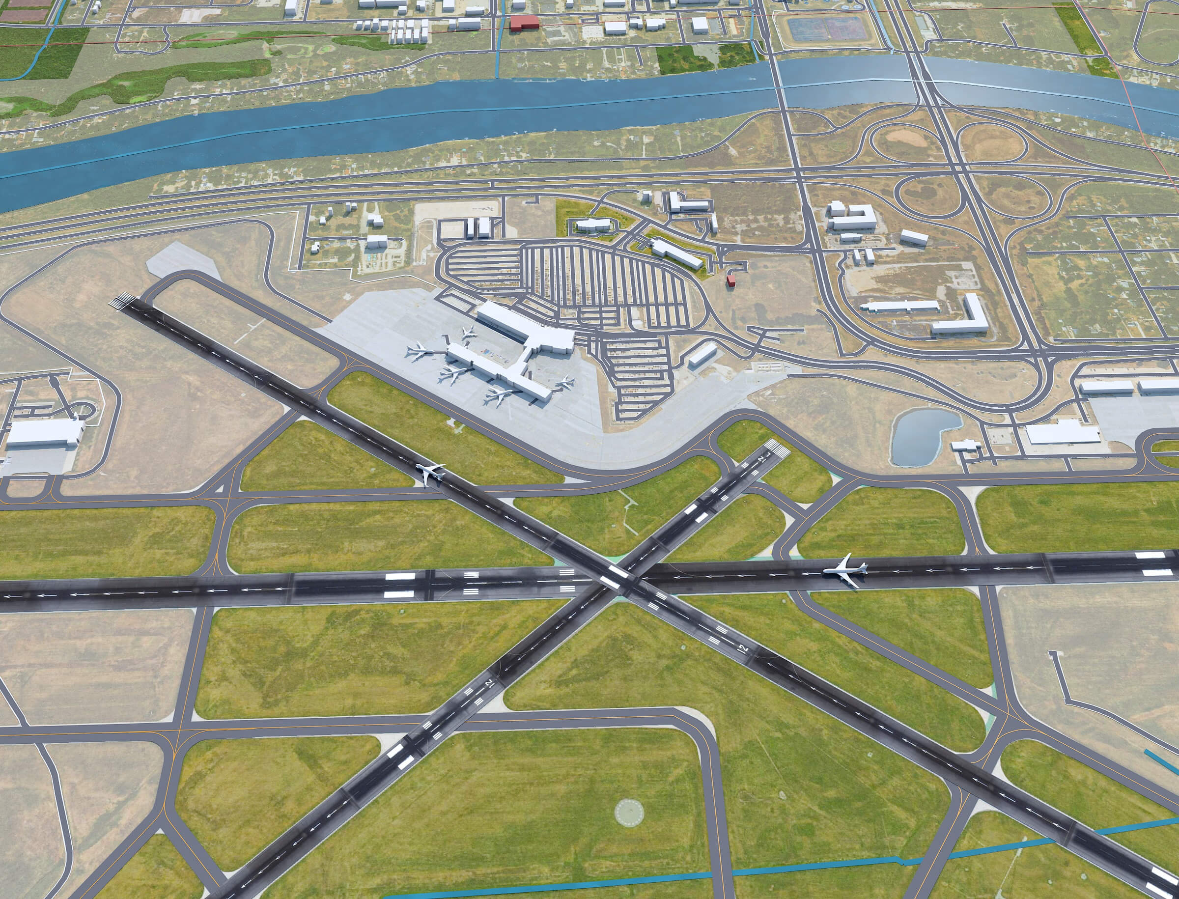 Quad City International Airport - 3D Model by 3dstudio