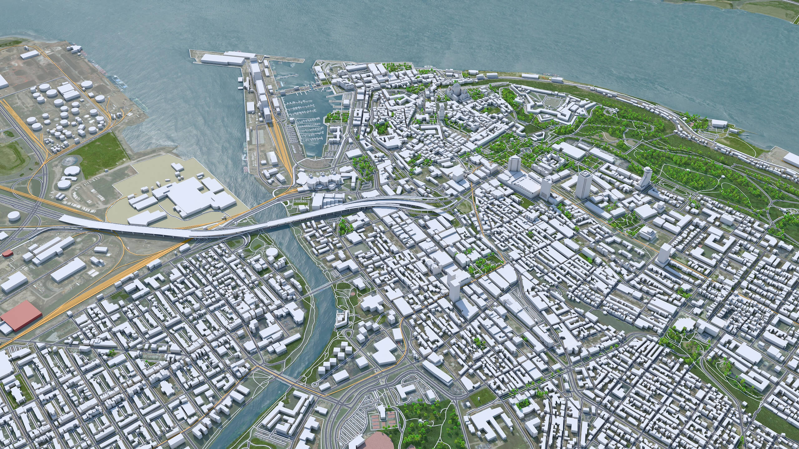 Quebec Downtown Canada 8km - 3D Model by 3dstudio