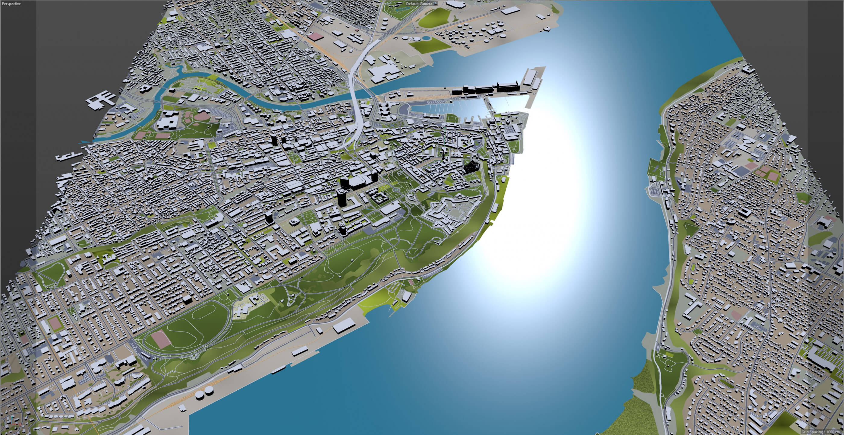 Quebec Downtown Canada 8km - 3D Model by 3dstudio