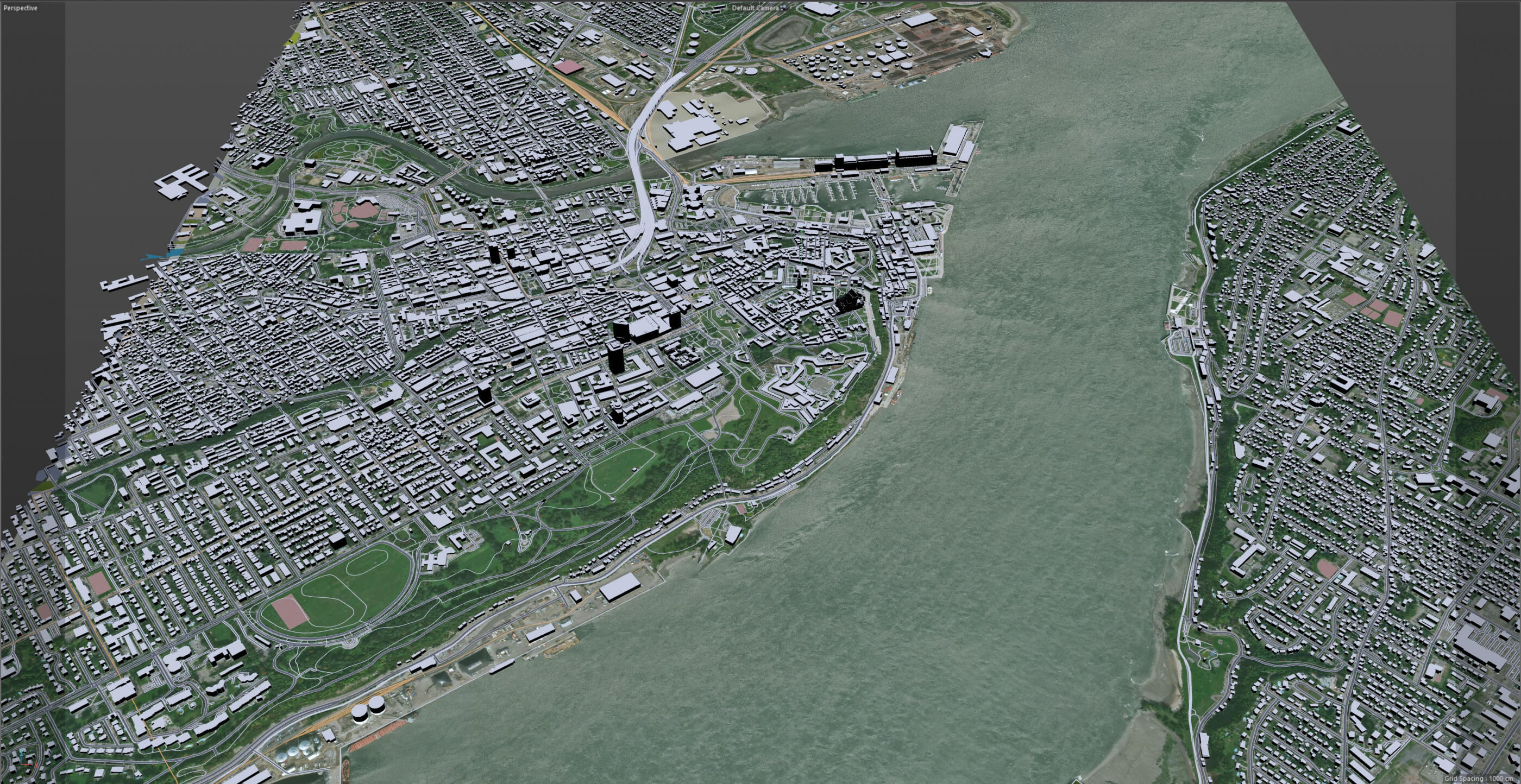 Quebec Downtown Canada 8km - 3D Model by 3dstudio