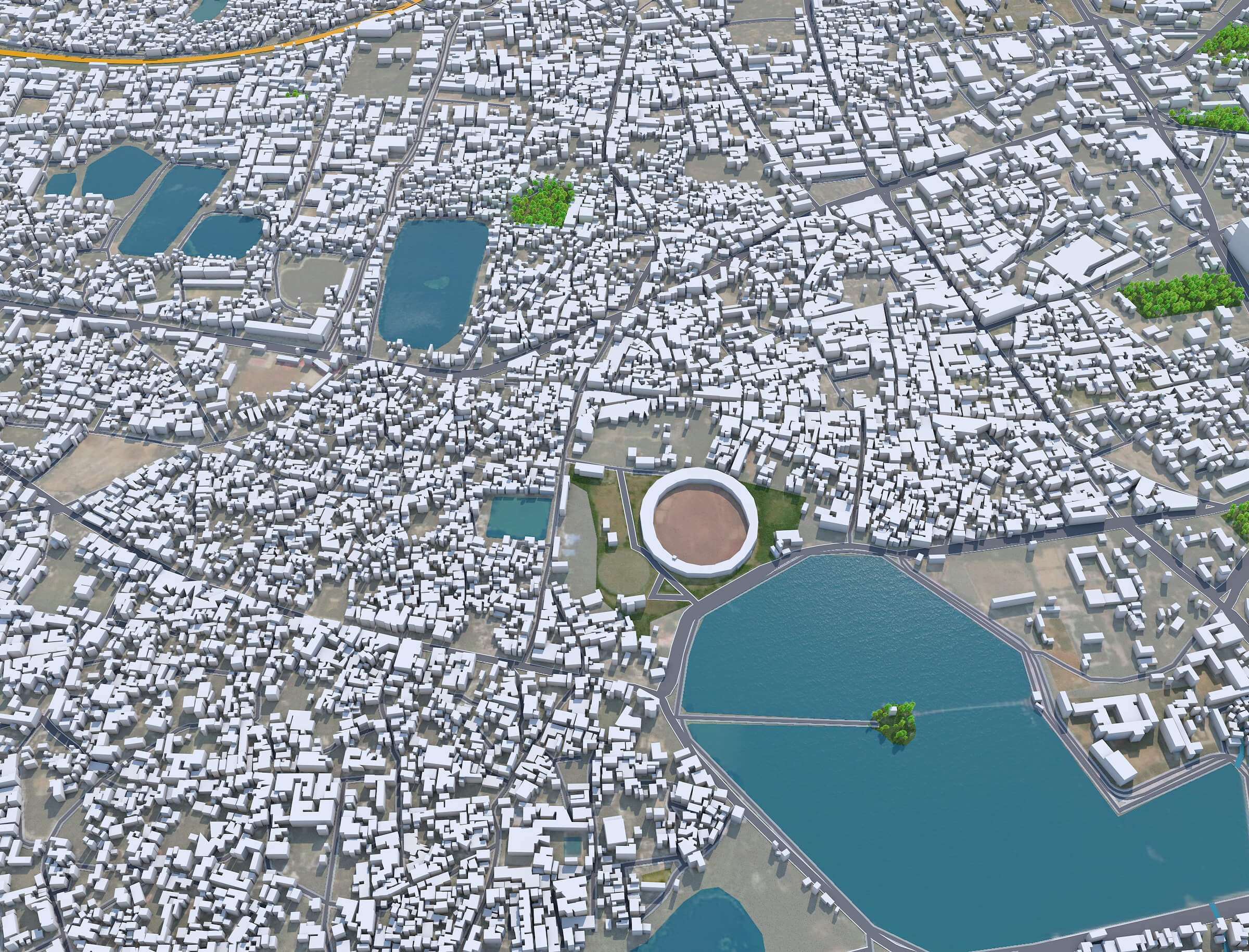 Raipur City Chhattisgarh India 3D Model 30km by 3dstudio