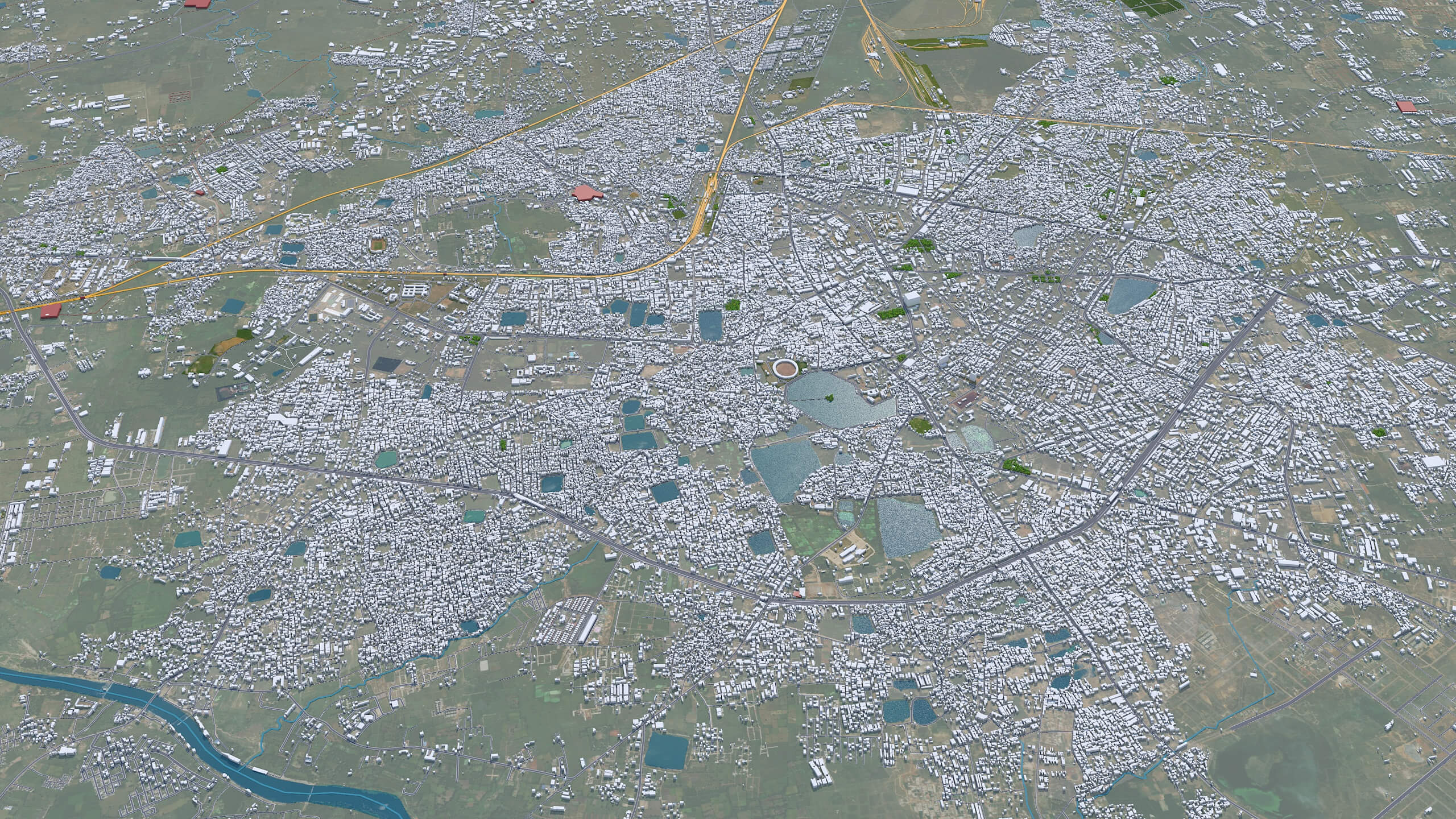 Raipur City Chhattisgarh India 3D Model 30km by 3dstudio