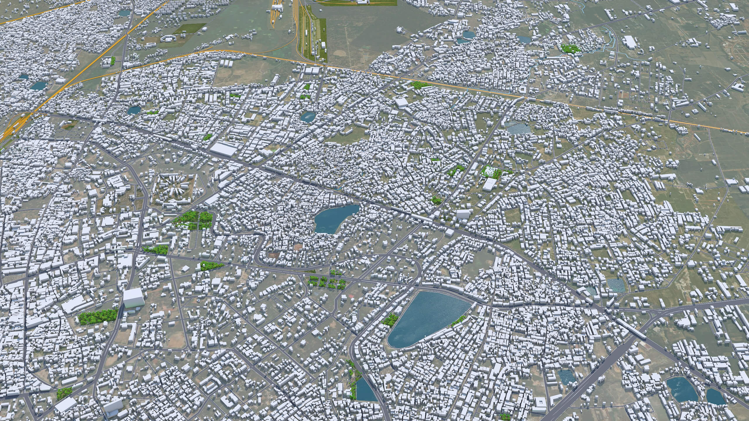 Raipur City Chhattisgarh India 3D Model 30km by 3dstudio