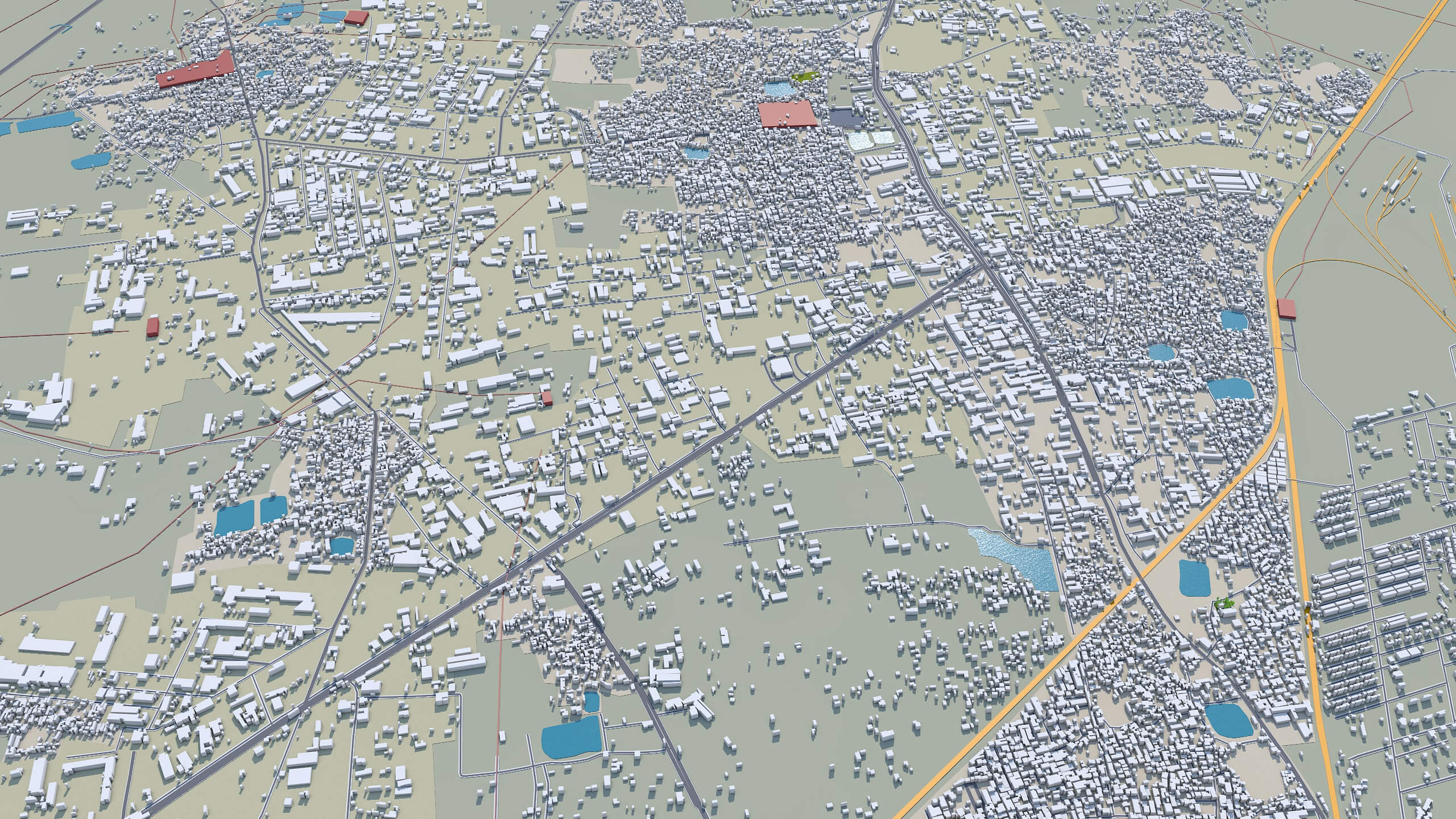 Raipur City Chhattisgarh India 3D Model 30km by 3dstudio