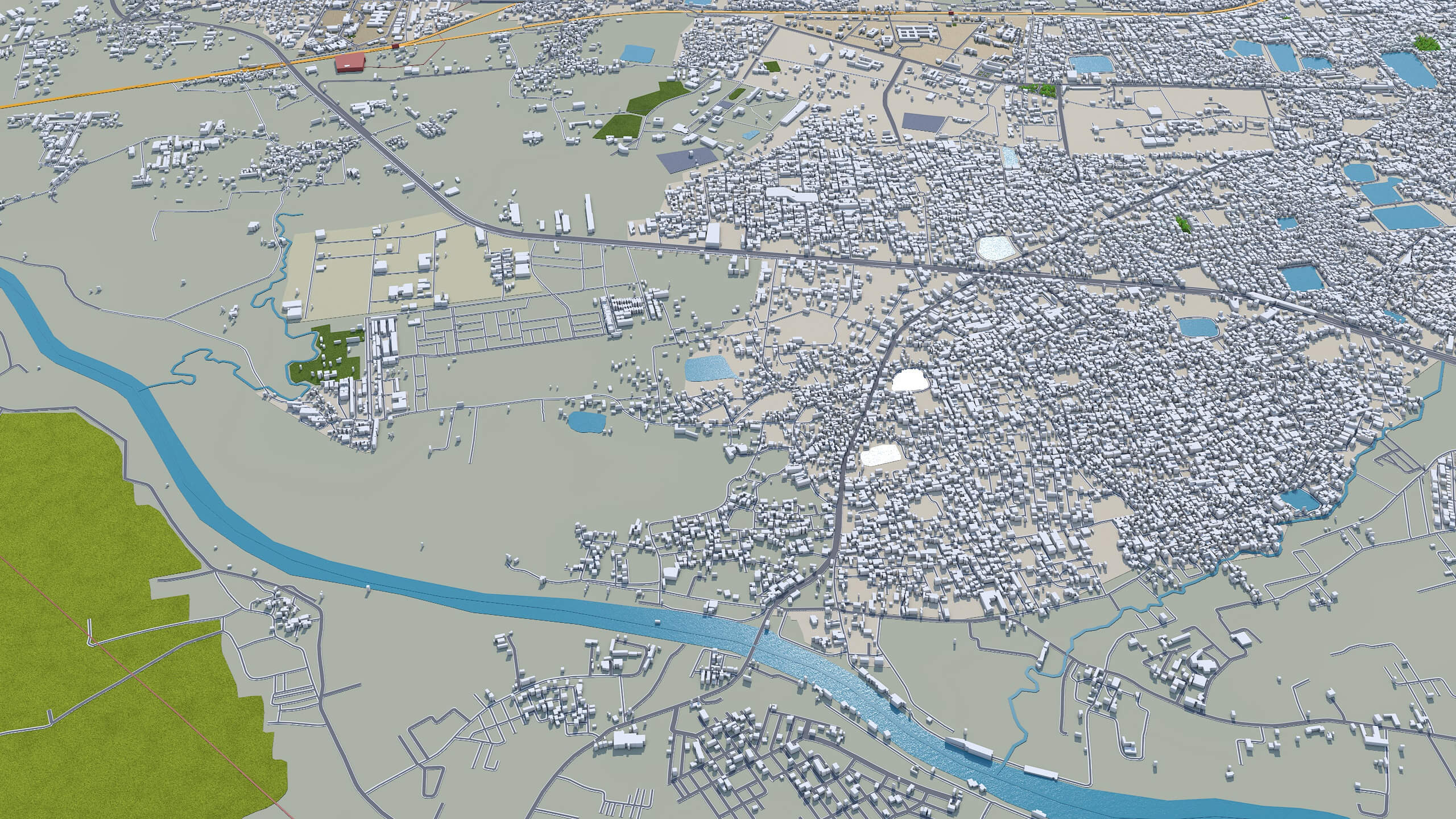 Raipur City Chhattisgarh India 3D Model 30km by 3dstudio