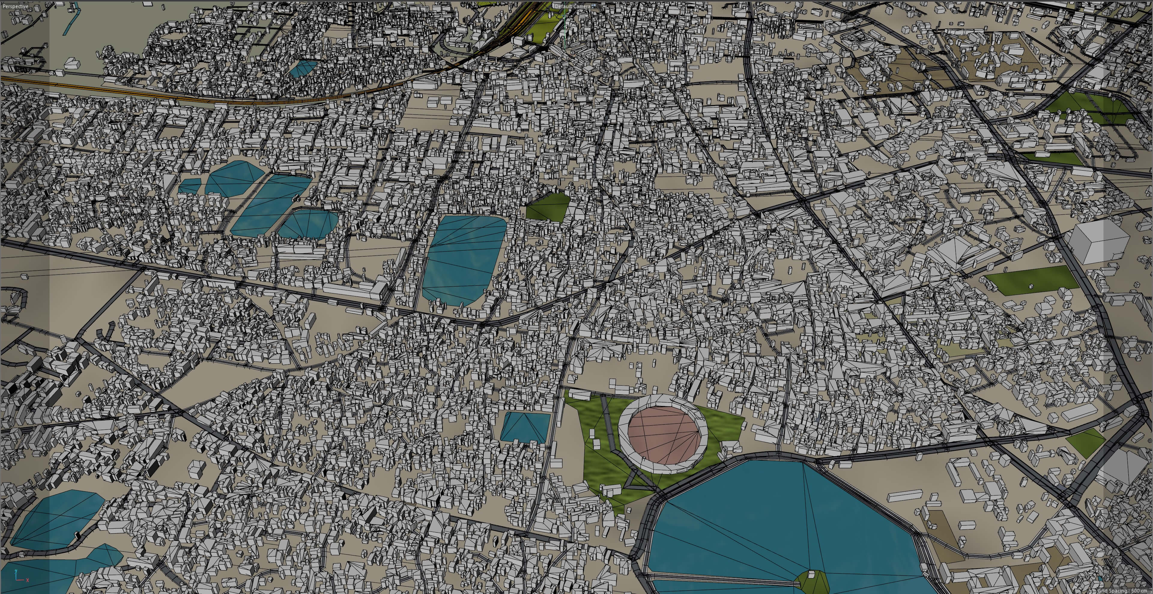 Raipur City Chhattisgarh India 3D Model 30km by 3dstudio