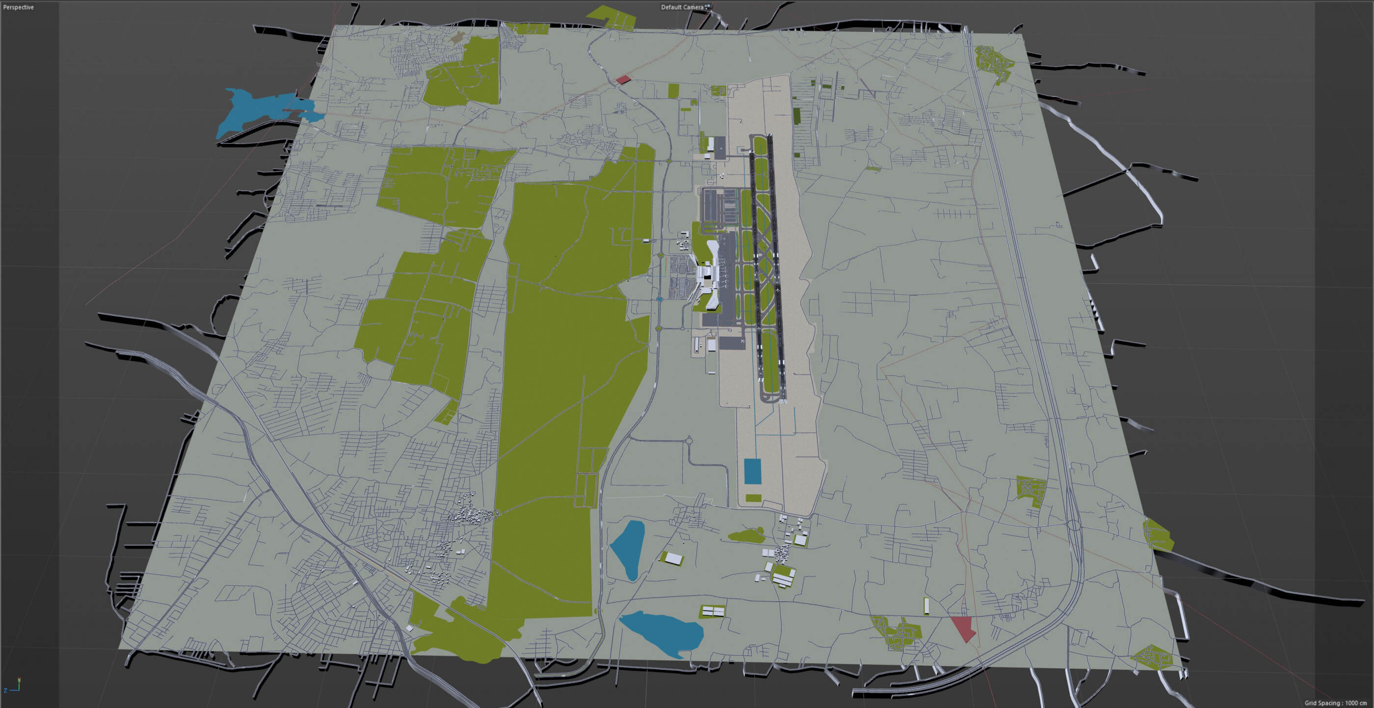 Rajiv Gandhi International Airport Hyderabad 10km - 3D Model by 3dstudio