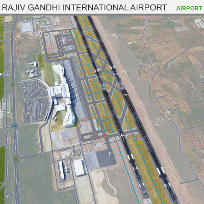 Rajiv Gandhi International Airport Hyderabad 10km - 3D Model by 3dstudio